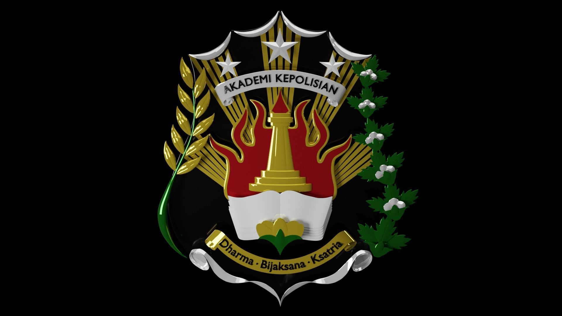 Logo Akademi Kepolisian 3D model | CGTrader