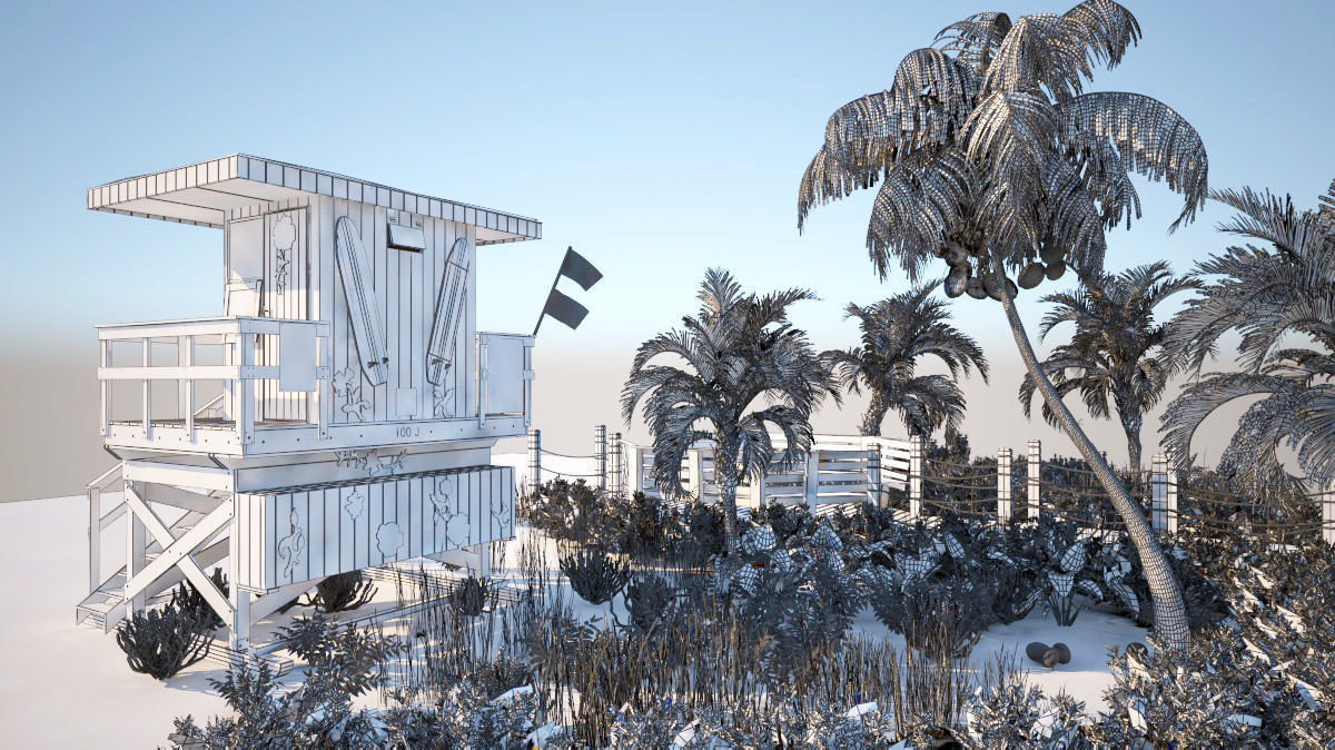 Beach set 3D model | CGTrader