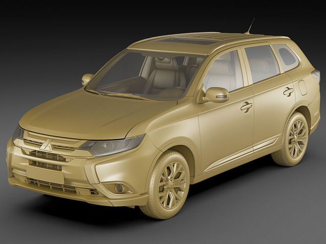 Mitsubishi Outlander 2016 3D Model MAX OBJ 3DS FBX C4D LWO LW LWS ...