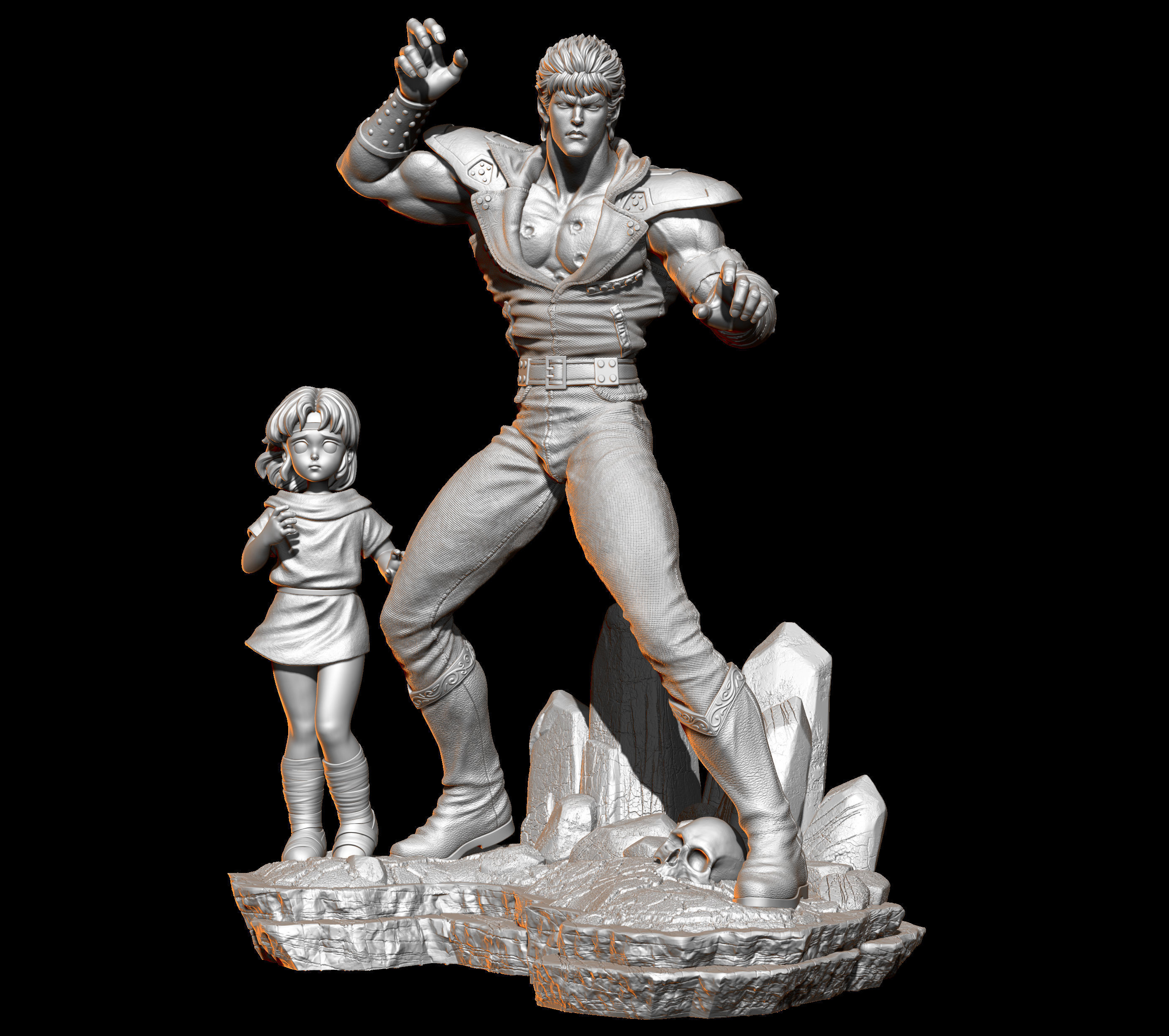 Hokuto no Ken - Kenshiro and Lynn STL 3D model 3D printable | CGTrader