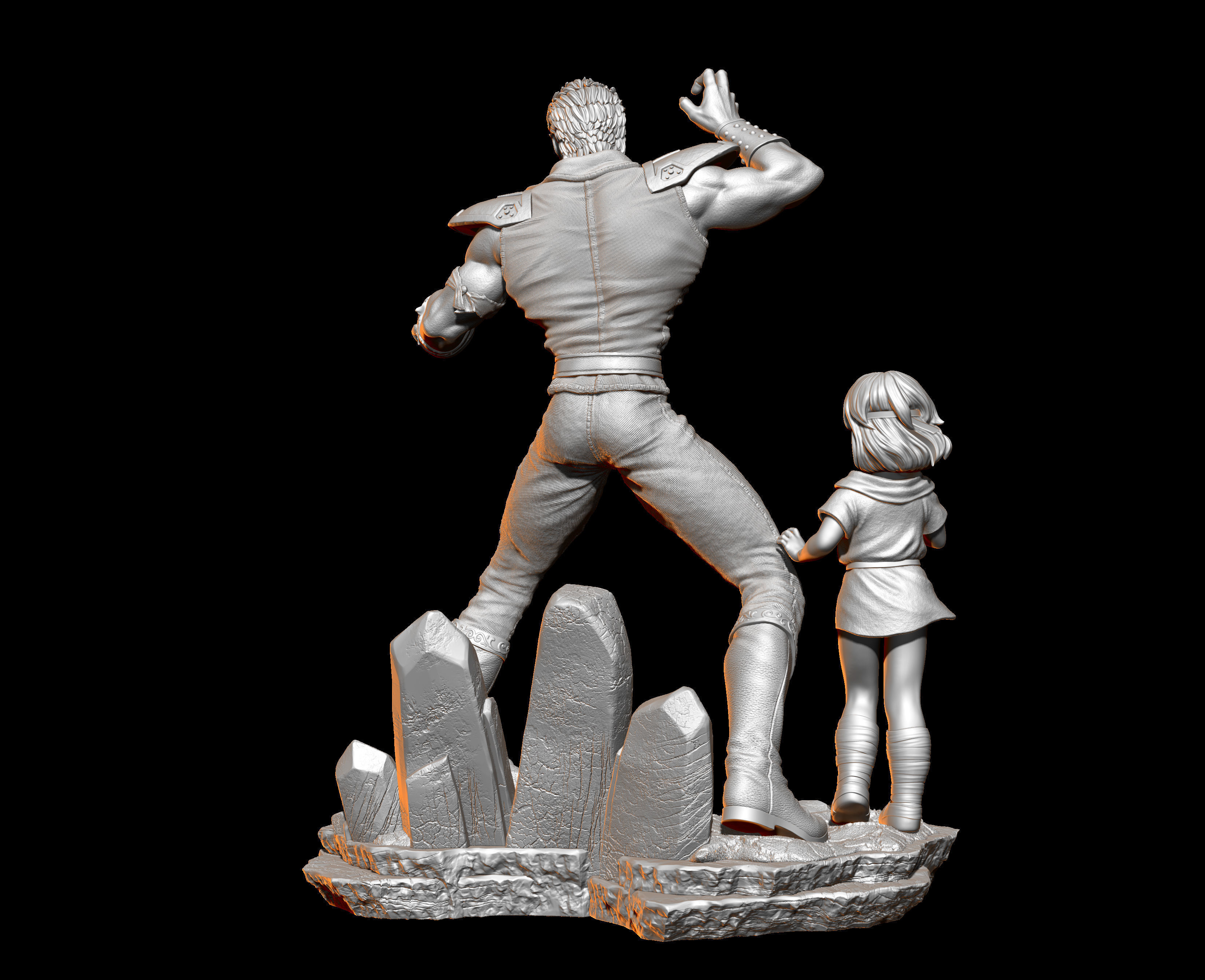 Hokuto no Ken - Kenshiro and Lynn STL 3D model 3D printable | CGTrader