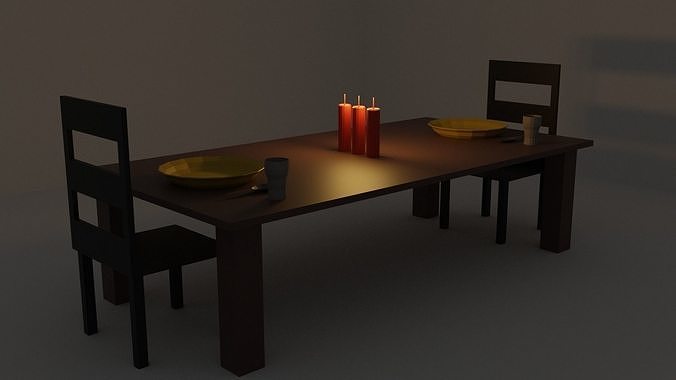 Low Poly Dining Scene free VR / AR / low-poly 3D model | CGTrader