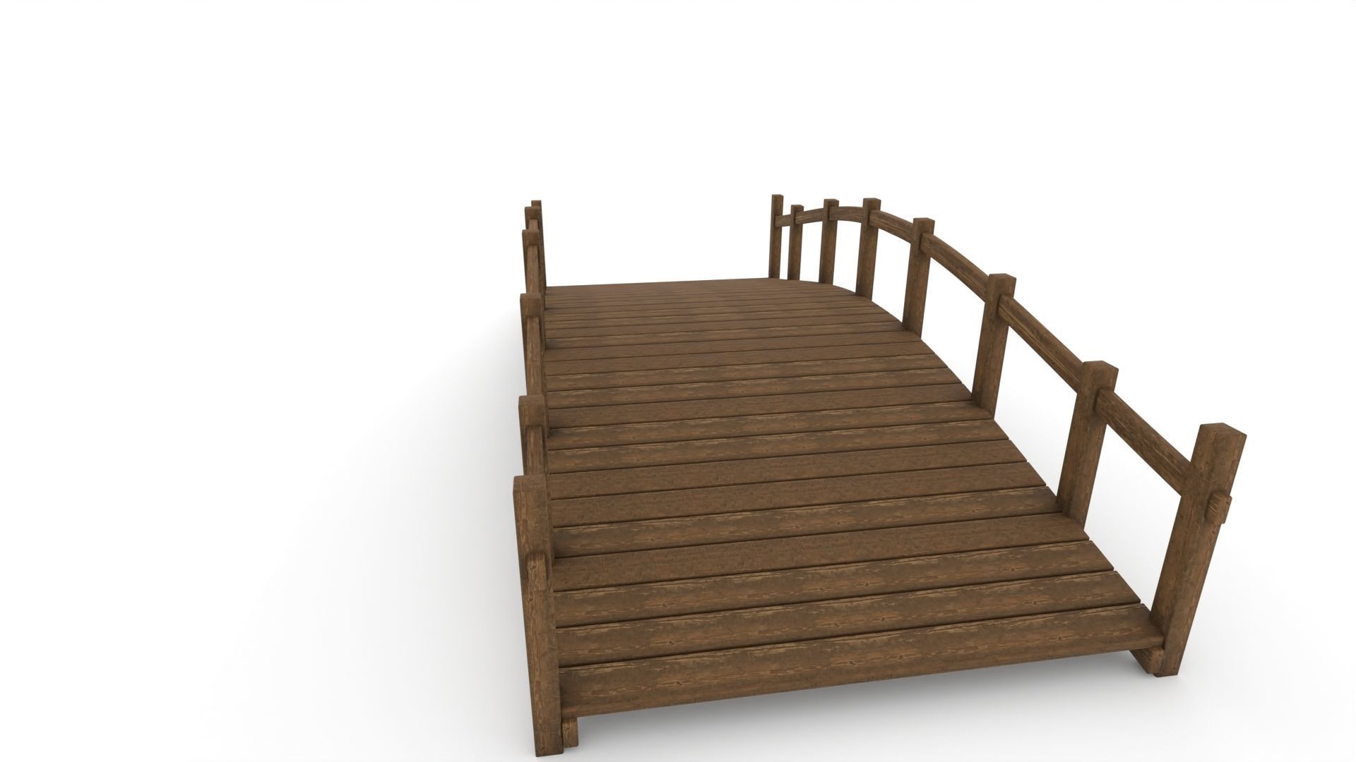 Simple Wooden Bridge 3D model | CGTrader