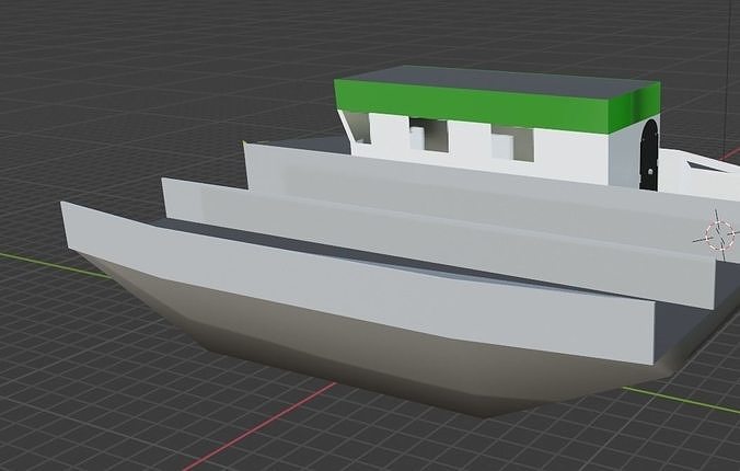 Ferry boat with roof free 3D model | CGTrader