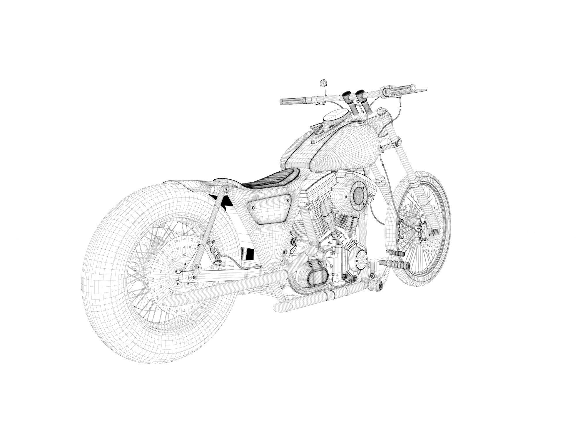 Harley Davidson FXR 1989 Custom 3D model | CGTrader
