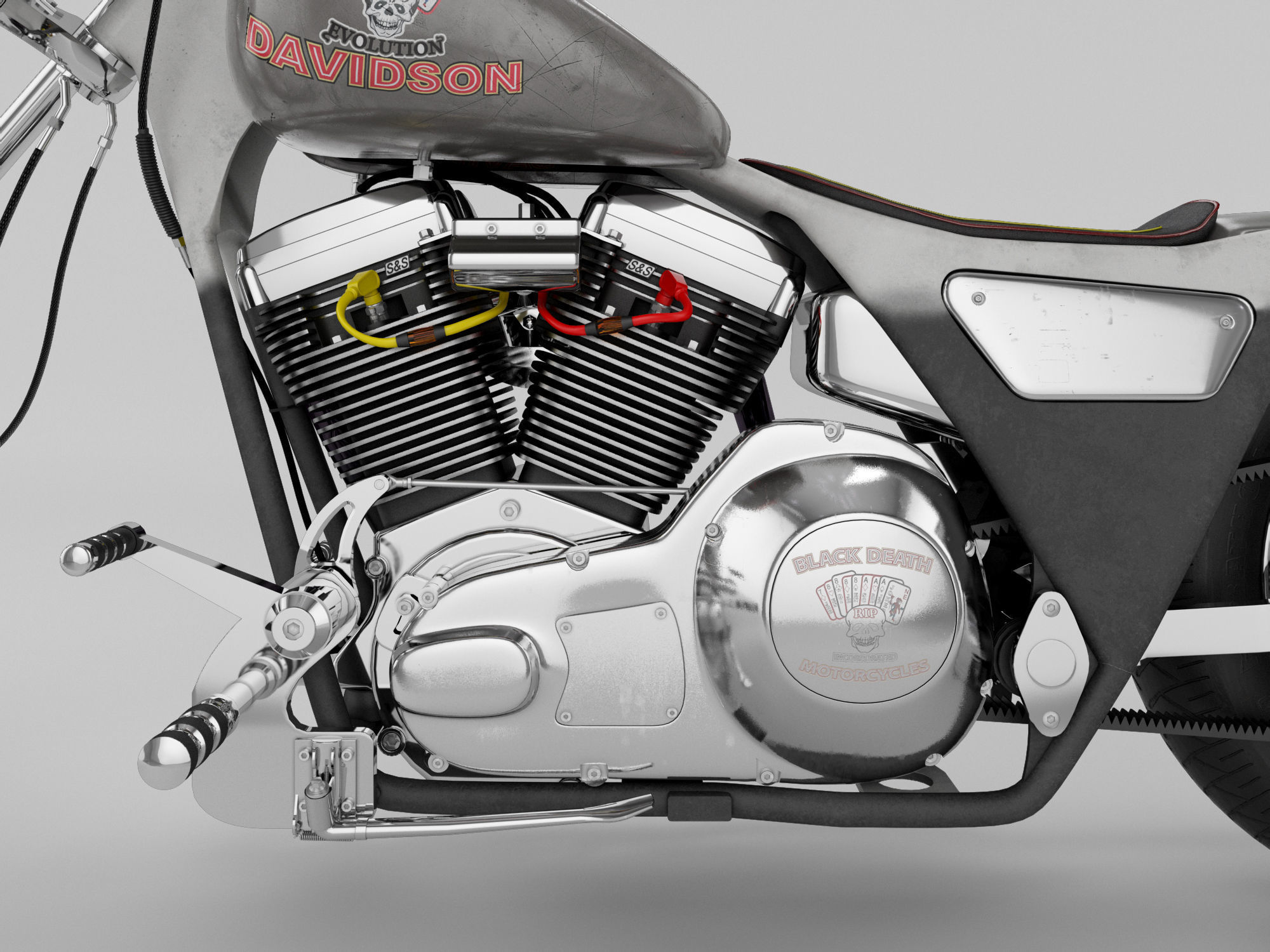 Harley Davidson FXR 1989 Custom 3D model | CGTrader