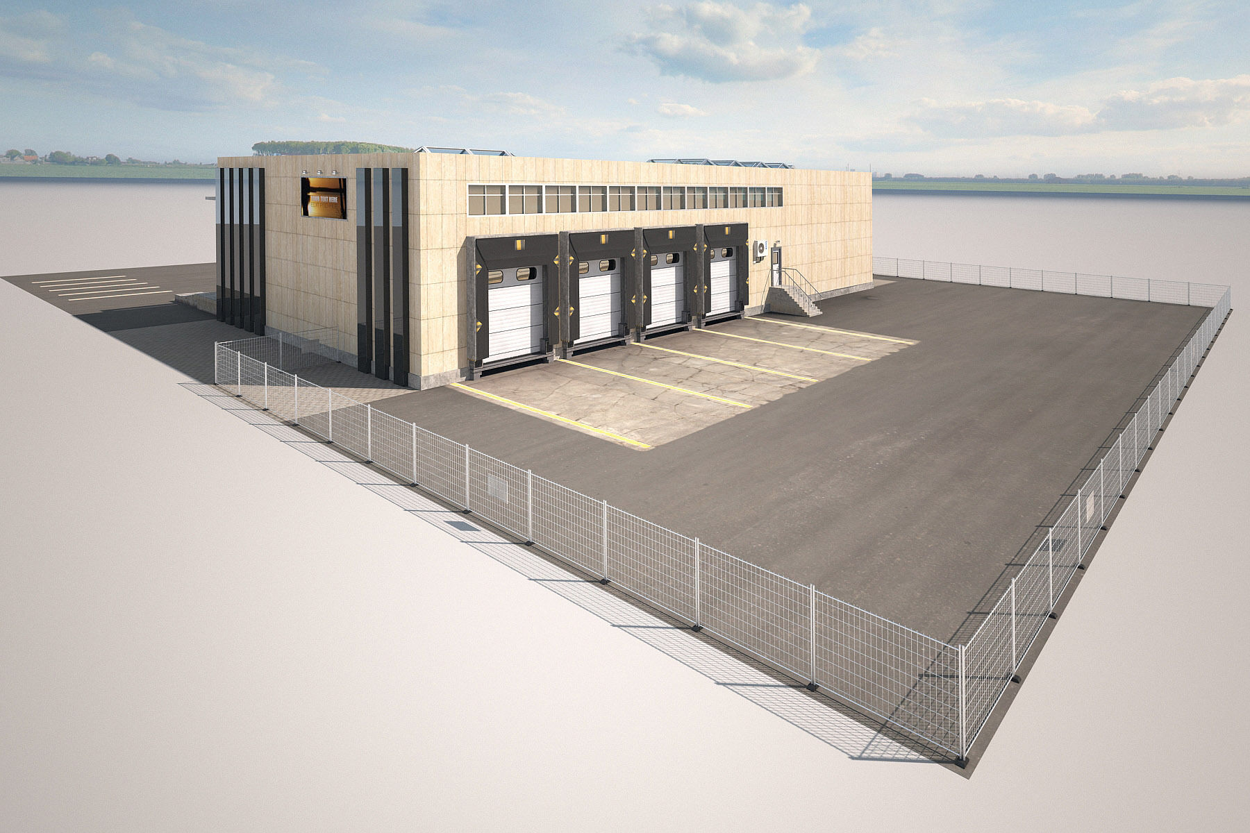 3D model Cargo Building TIR Low Poly2 VR / AR / low-poly | CGTrader