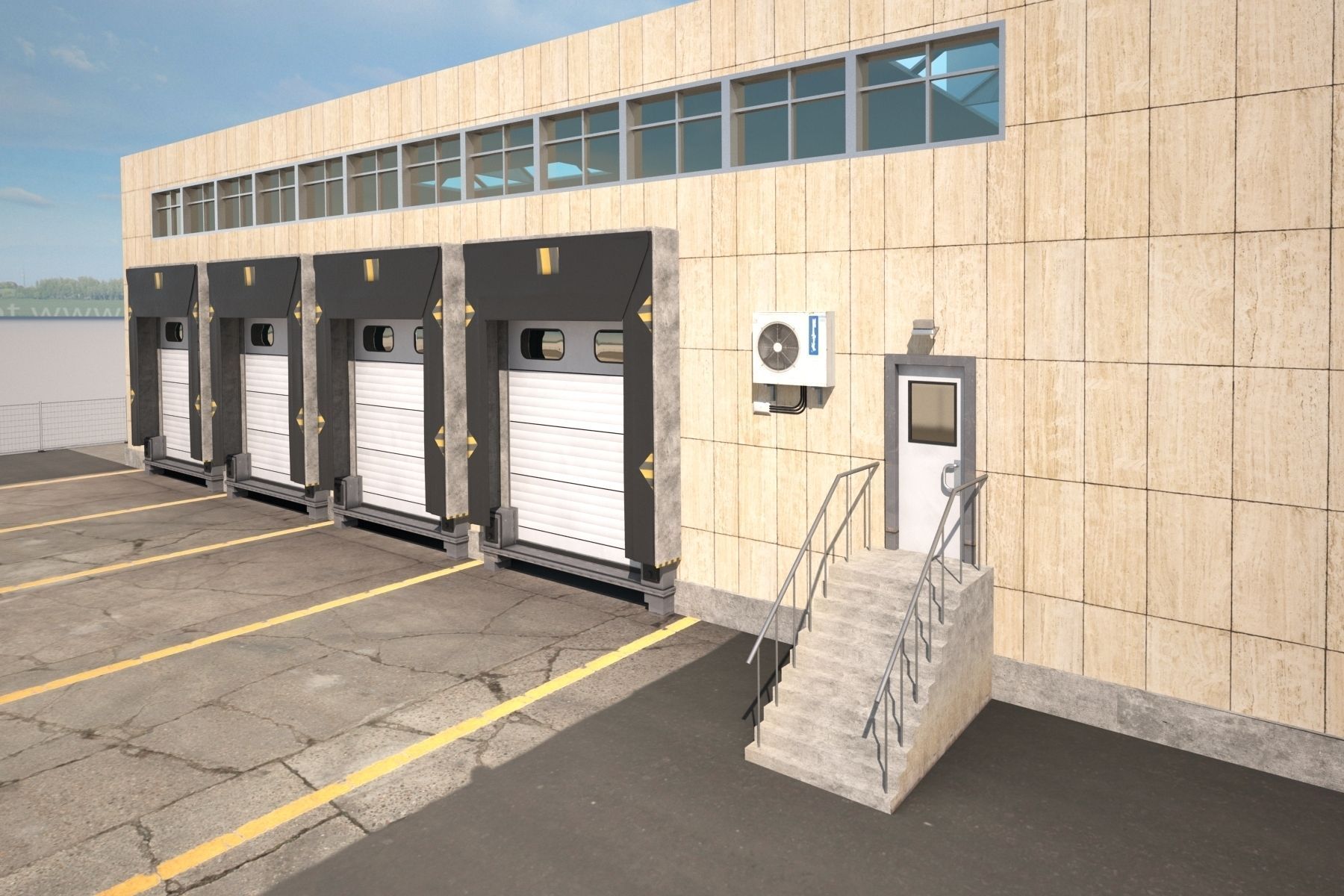 3D model Cargo Building TIR Low Poly2 VR / AR / low-poly | CGTrader