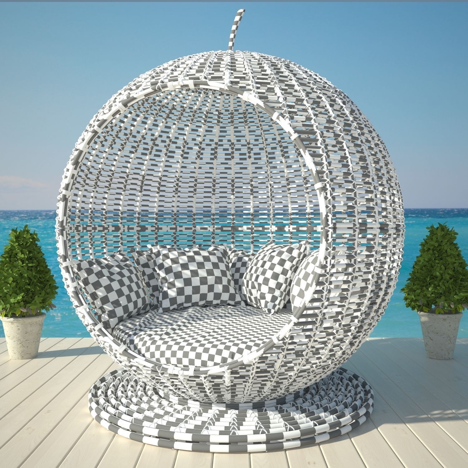 Garden apple bed 3D model rigged | CGTrader