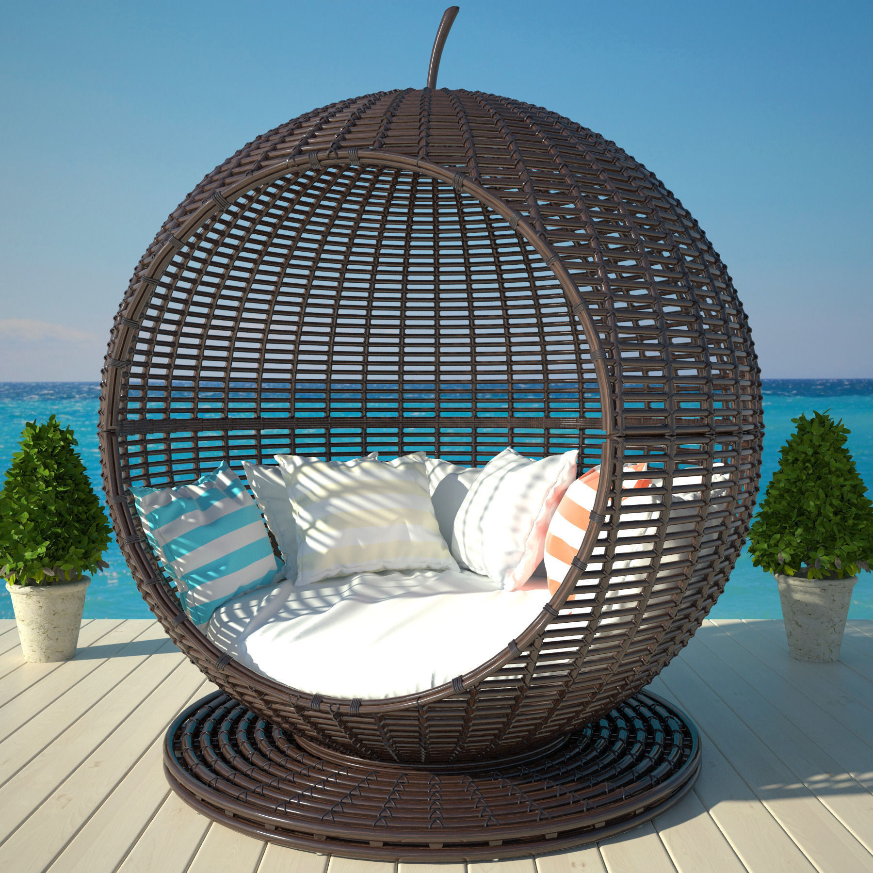 Garden apple bed 3D model rigged | CGTrader
