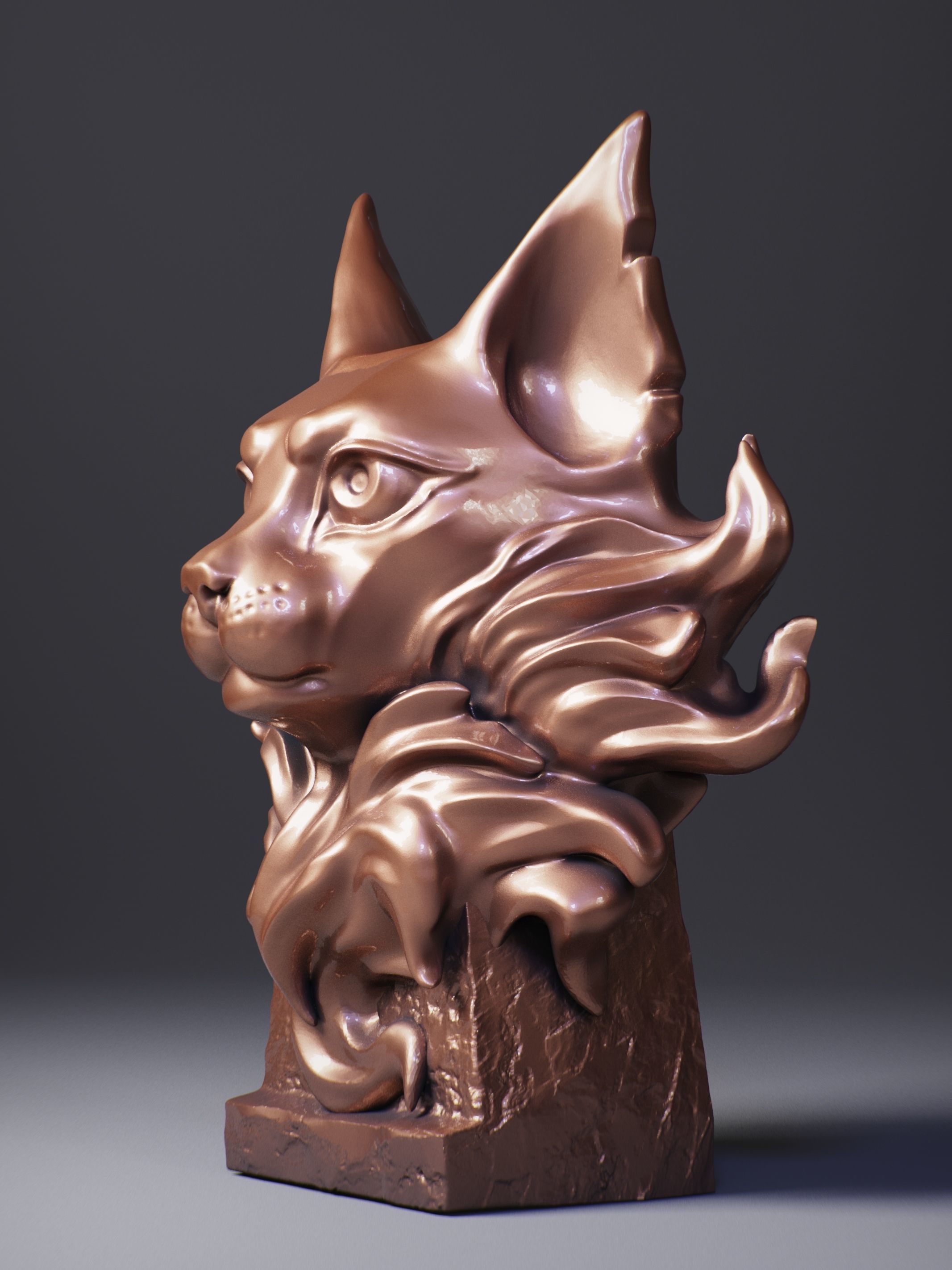 Cat Head 3D model 3D printable | CGTrader