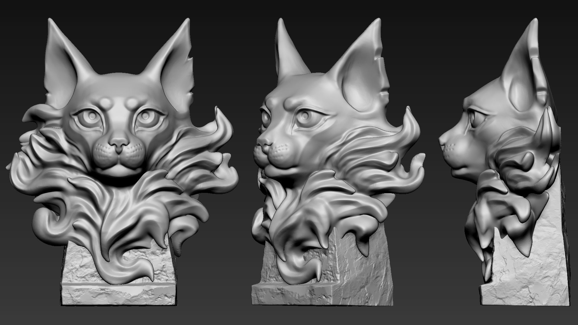 Cat Head 3D model 3D printable | CGTrader