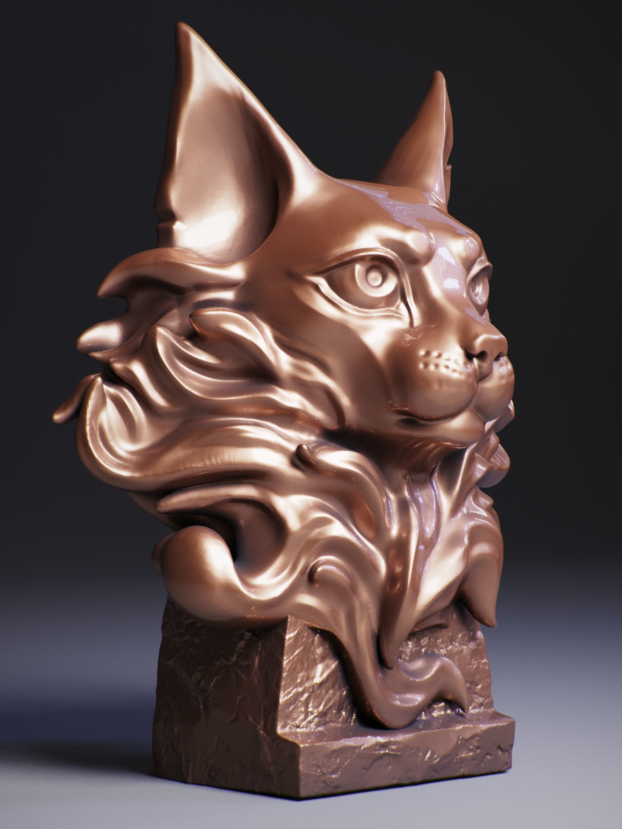 Cat Head 3D model 3D printable | CGTrader