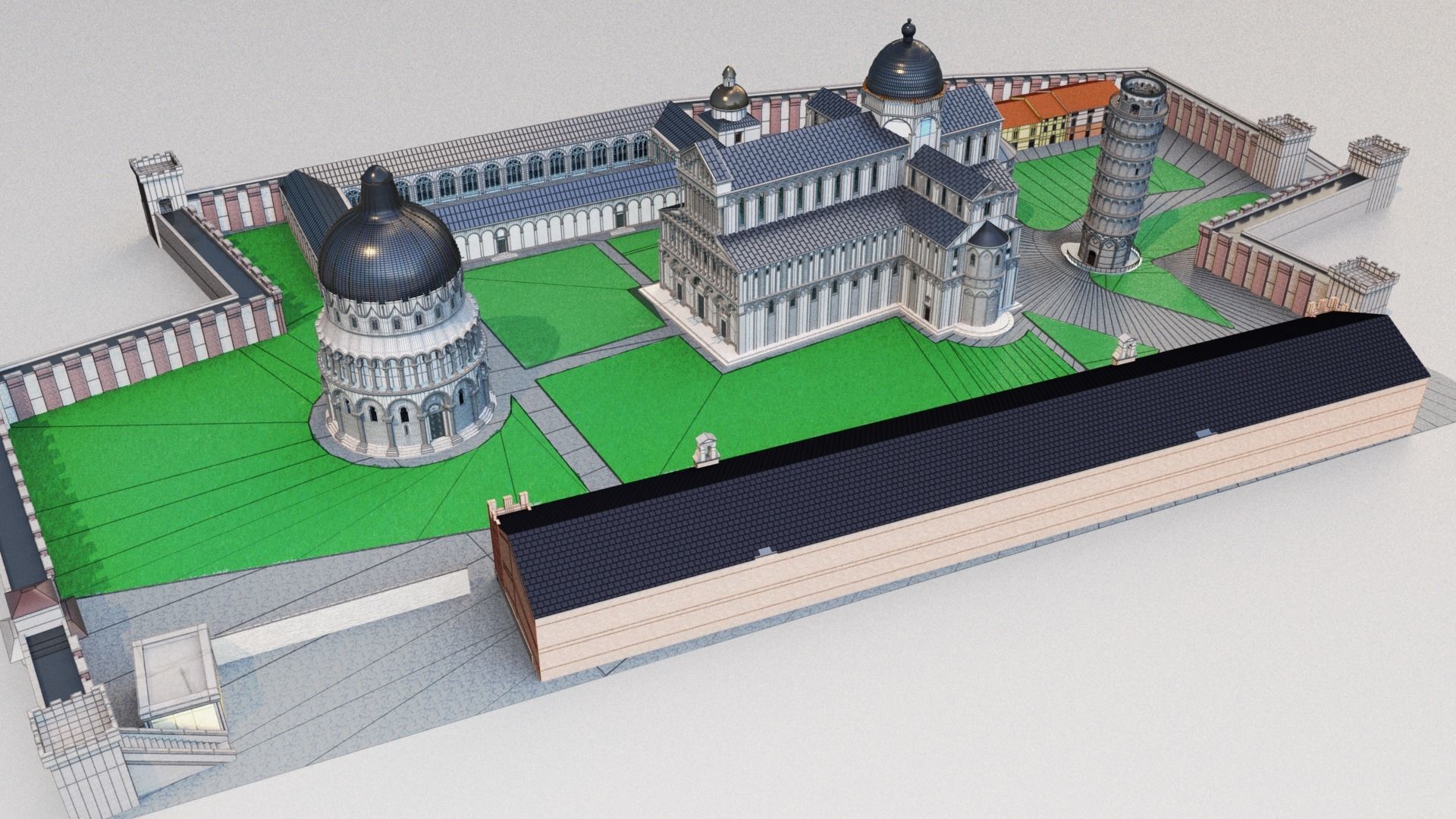 Piazza del Duomo Pisa 3D model | CGTrader