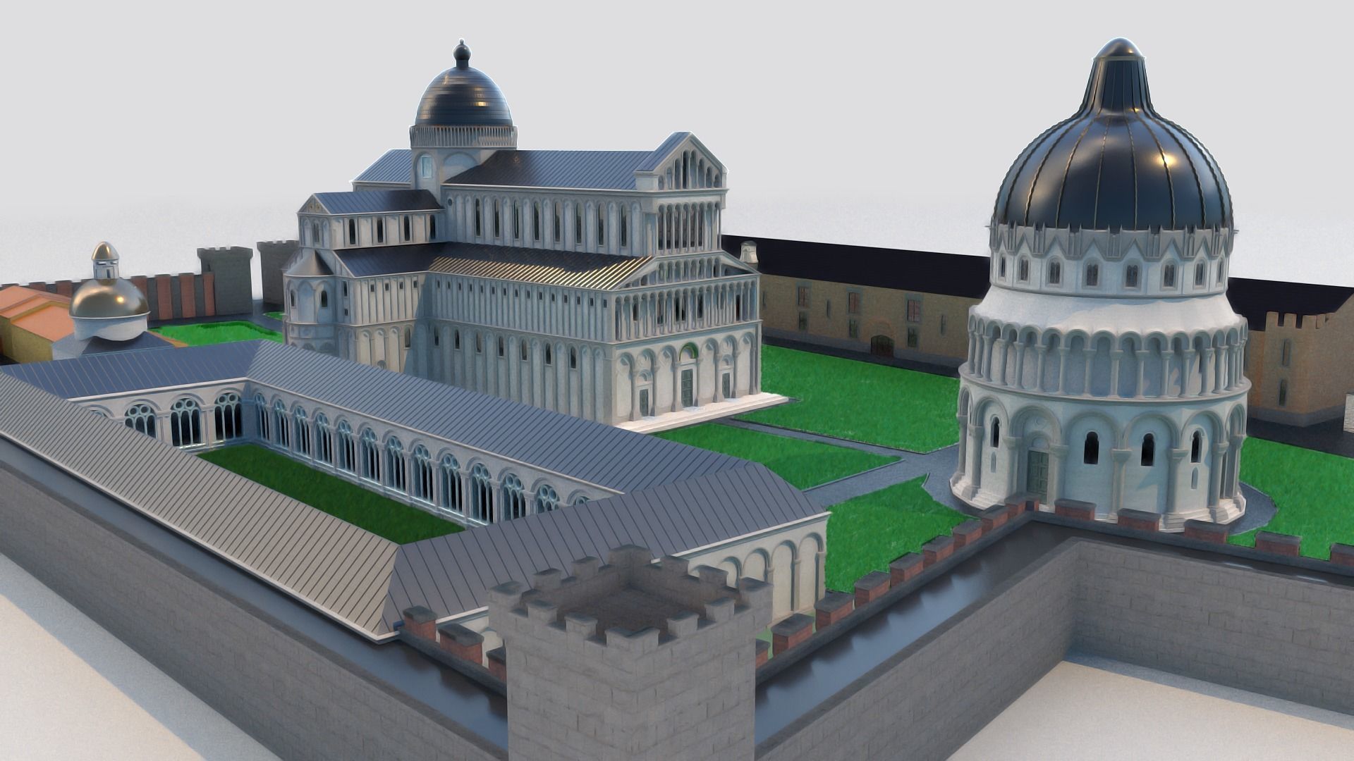 Piazza del Duomo Pisa 3D model | CGTrader