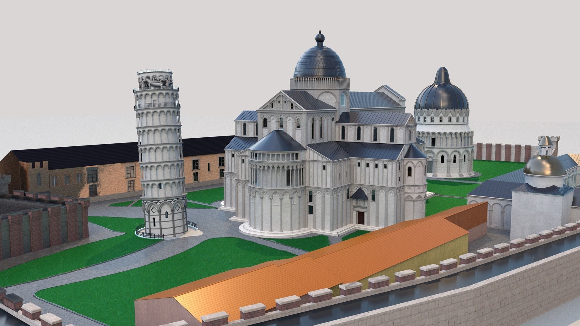 Piazza del Duomo Pisa 3D model | CGTrader