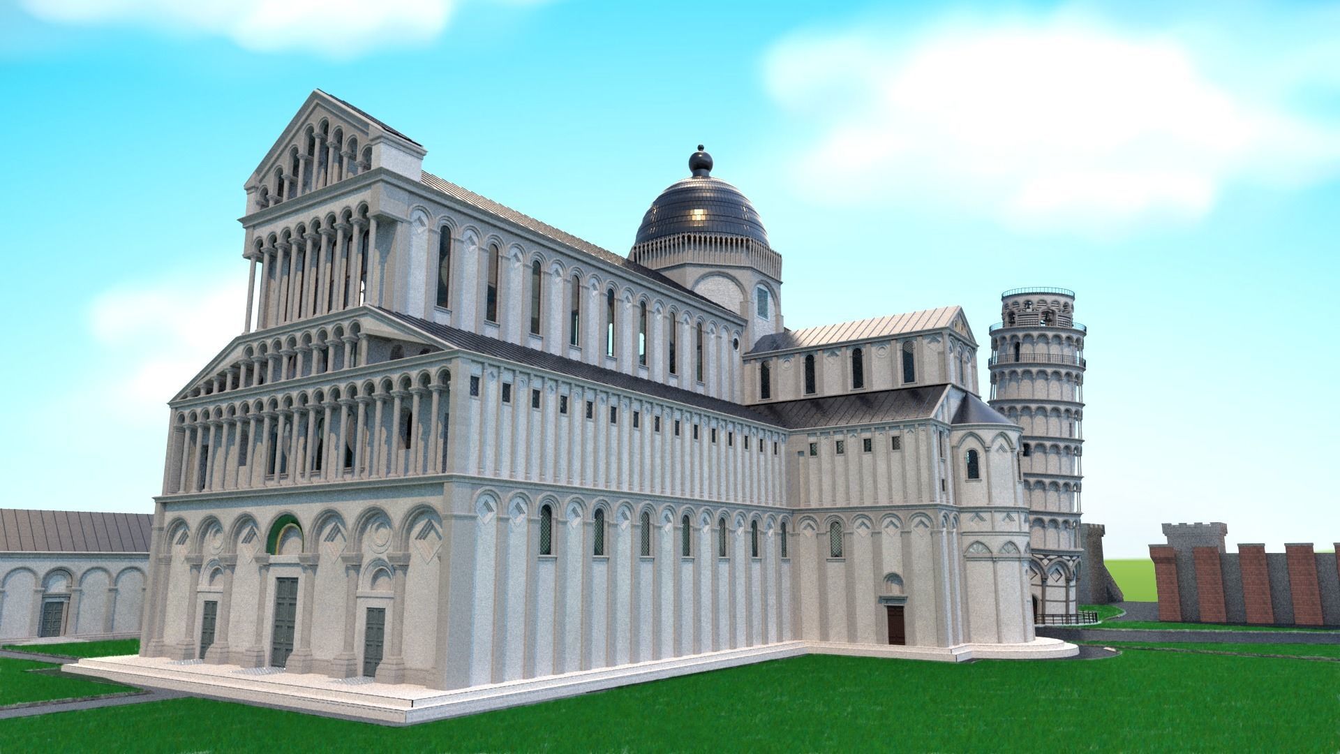 Piazza del Duomo Pisa 3D model | CGTrader
