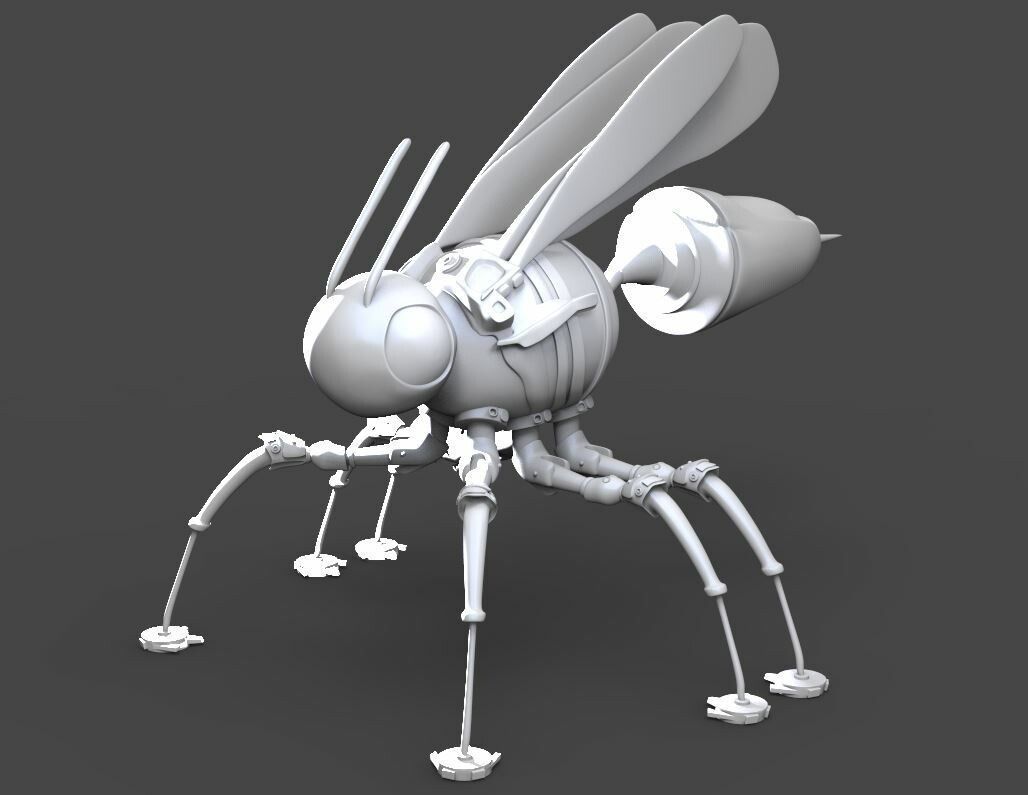 Metal - Mechanical Wasp Character 3D model | CGTrader