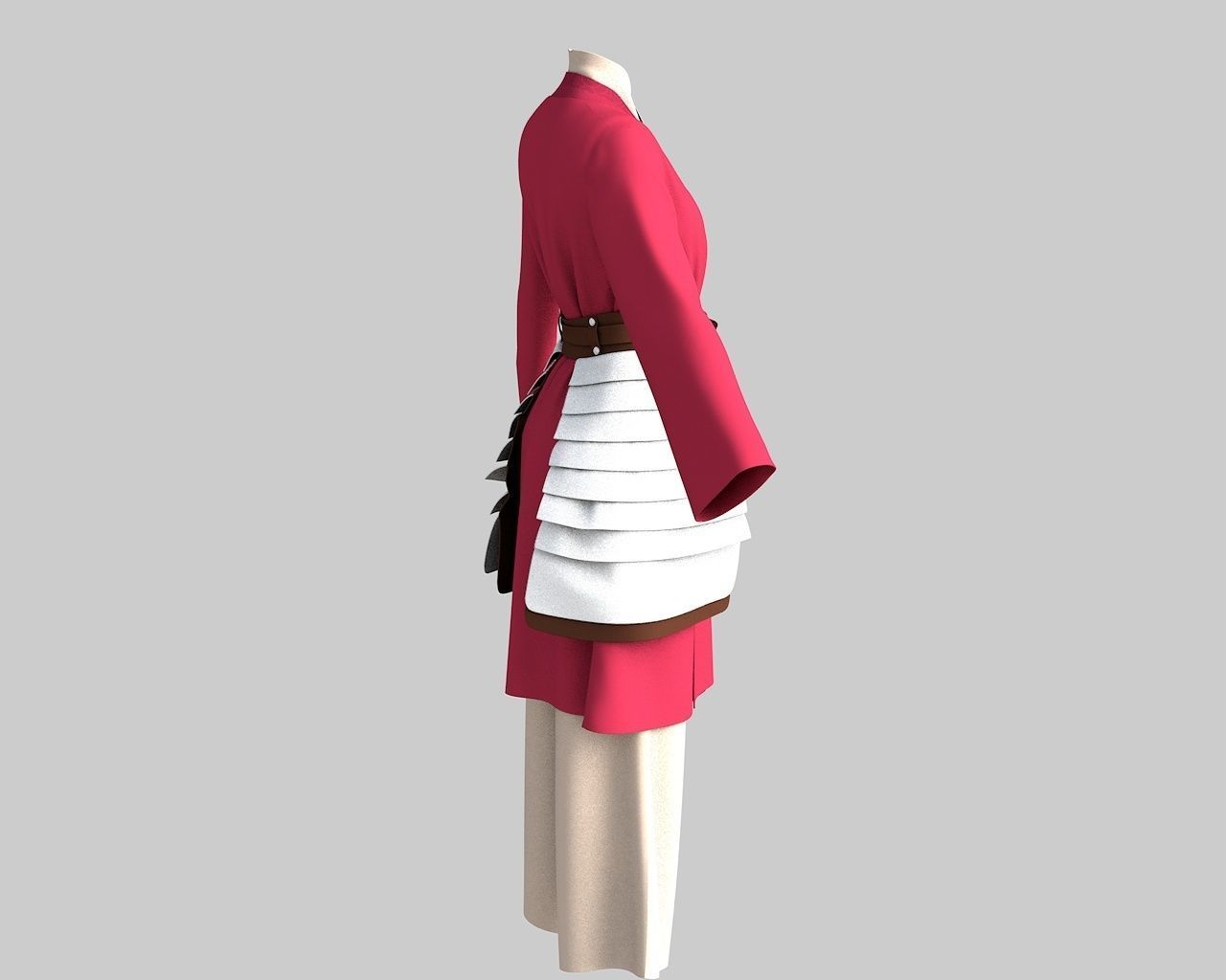 3D Model of Princess Costume Mulan 3D model 3D model | CGTrader