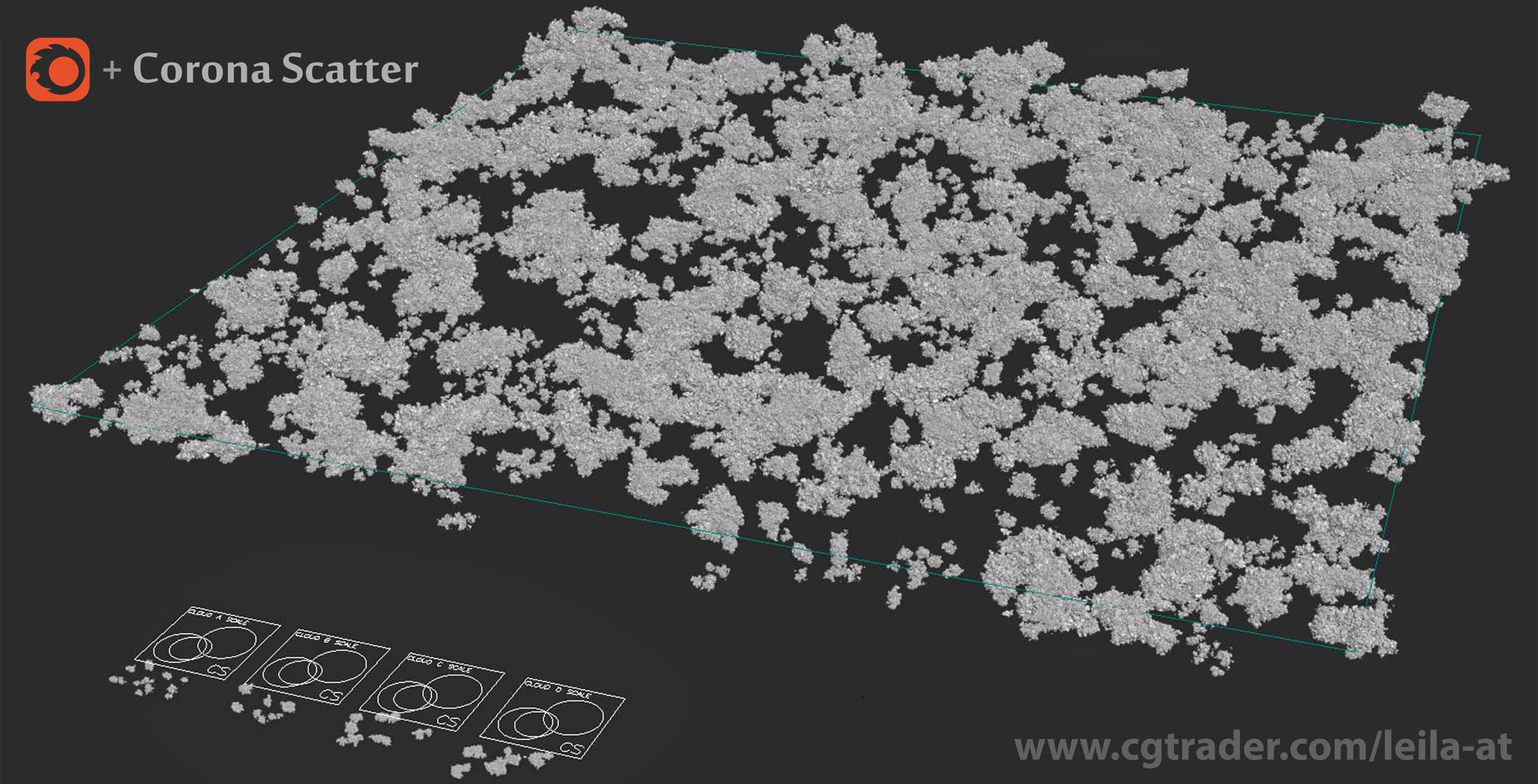 Cloudy Sky - Polygon clouds - corona scatter 3D model | CGTrader