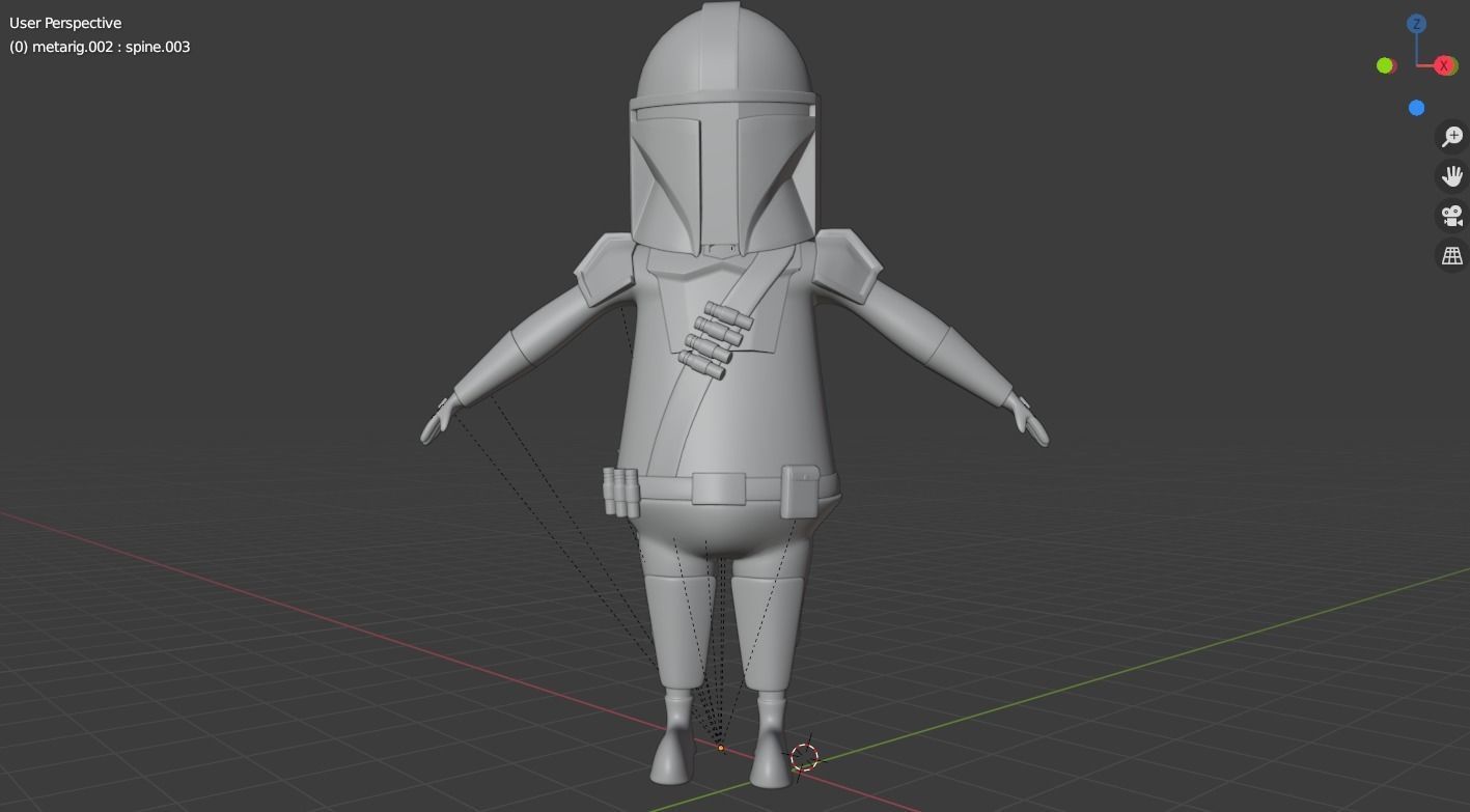 Simple Cartoon Model of The Mandalorian and Baby Yoda 3D model rigged ...