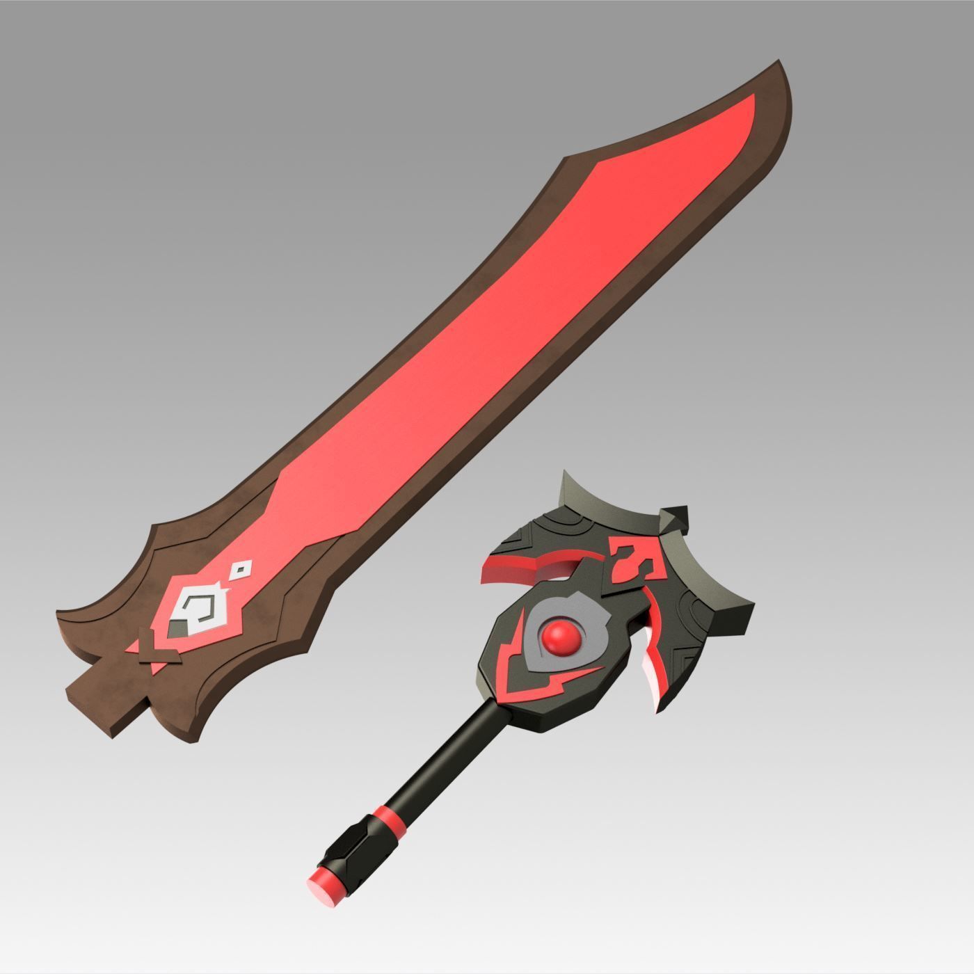 Genshin Impact Beidou Sword Cosplay Weapon Prop 3D model 3D printable ...