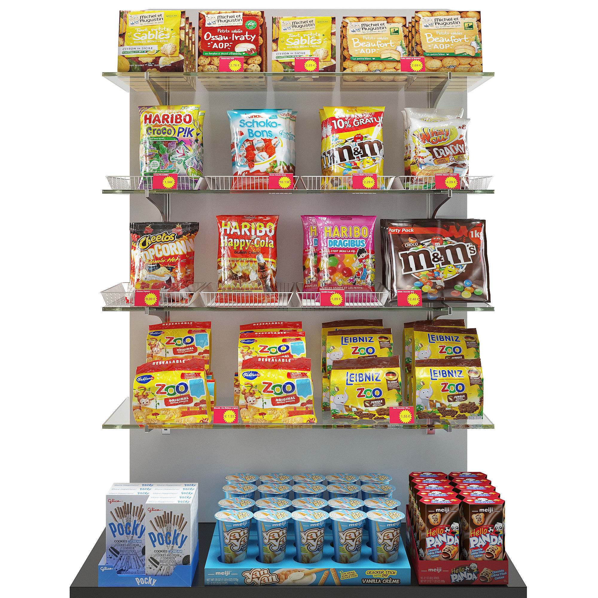 Snack shelving display 3D model | CGTrader