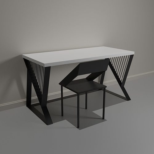 Workspace Table and chair 3D model | CGTrader