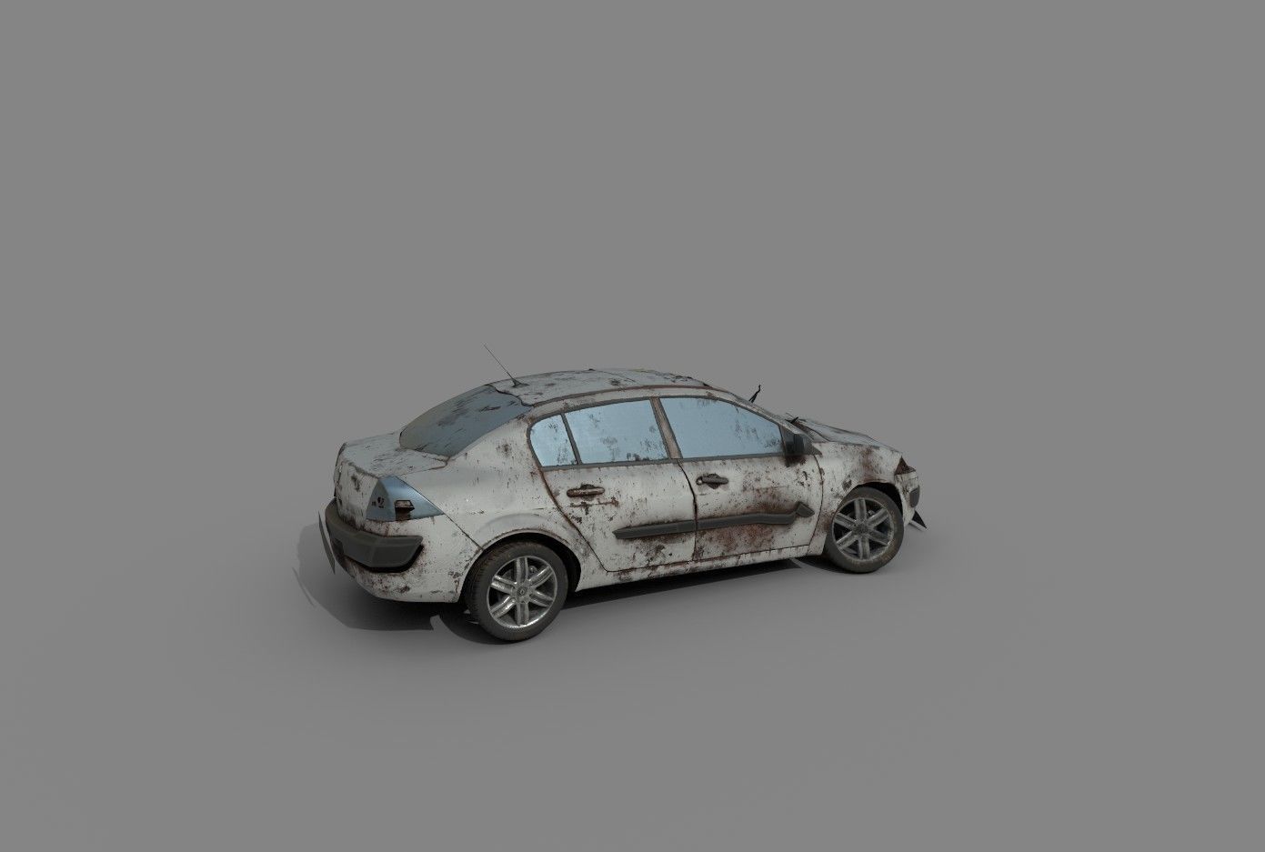 Wrecked destroyed Car Renault Megane 3D model | CGTrader