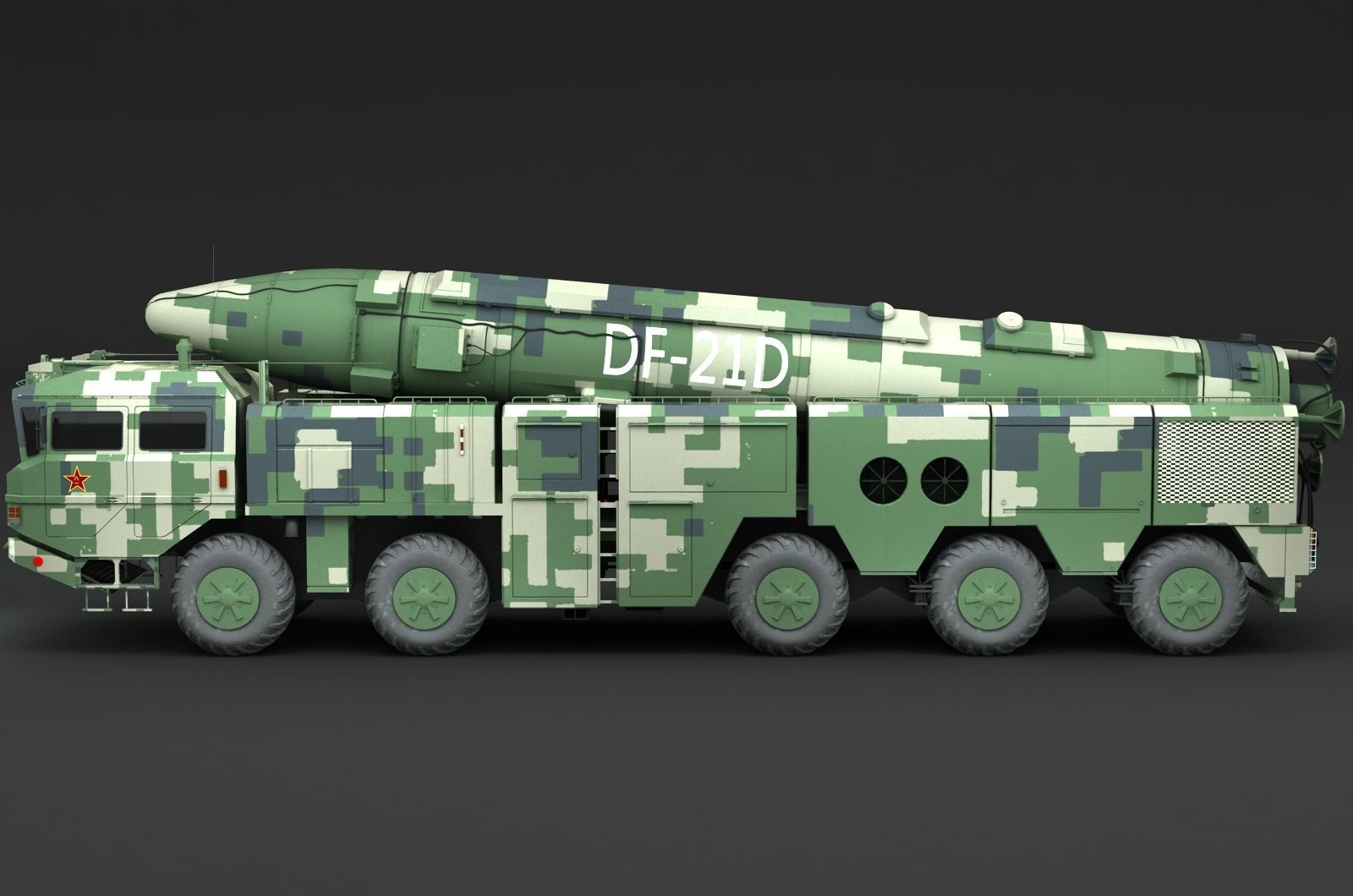 Chinese Army Dongfeng 21 missile 3D model | CGTrader