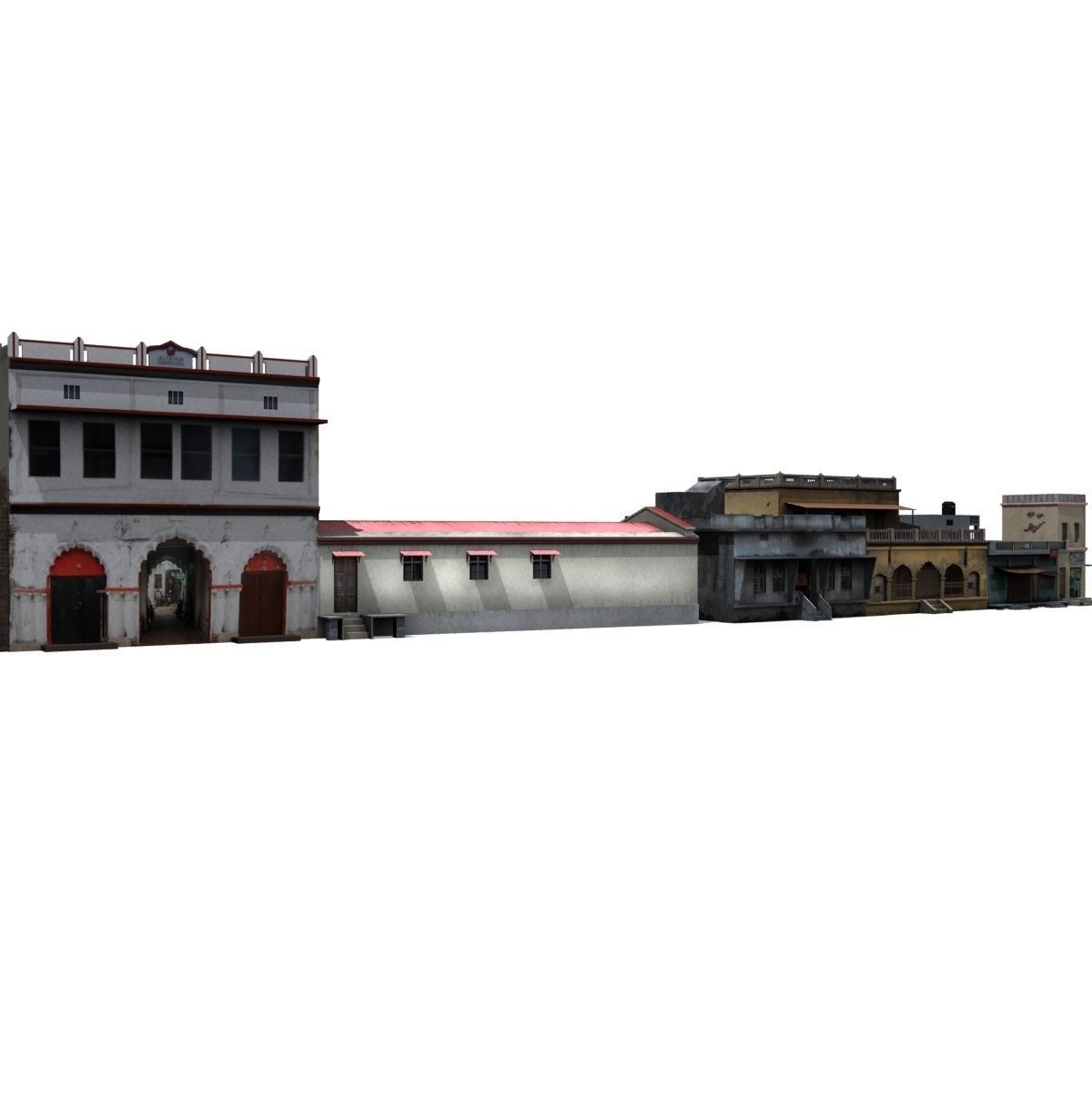 3D model Group of Indian Buildings Low Poly VR / AR / low-poly | CGTrader