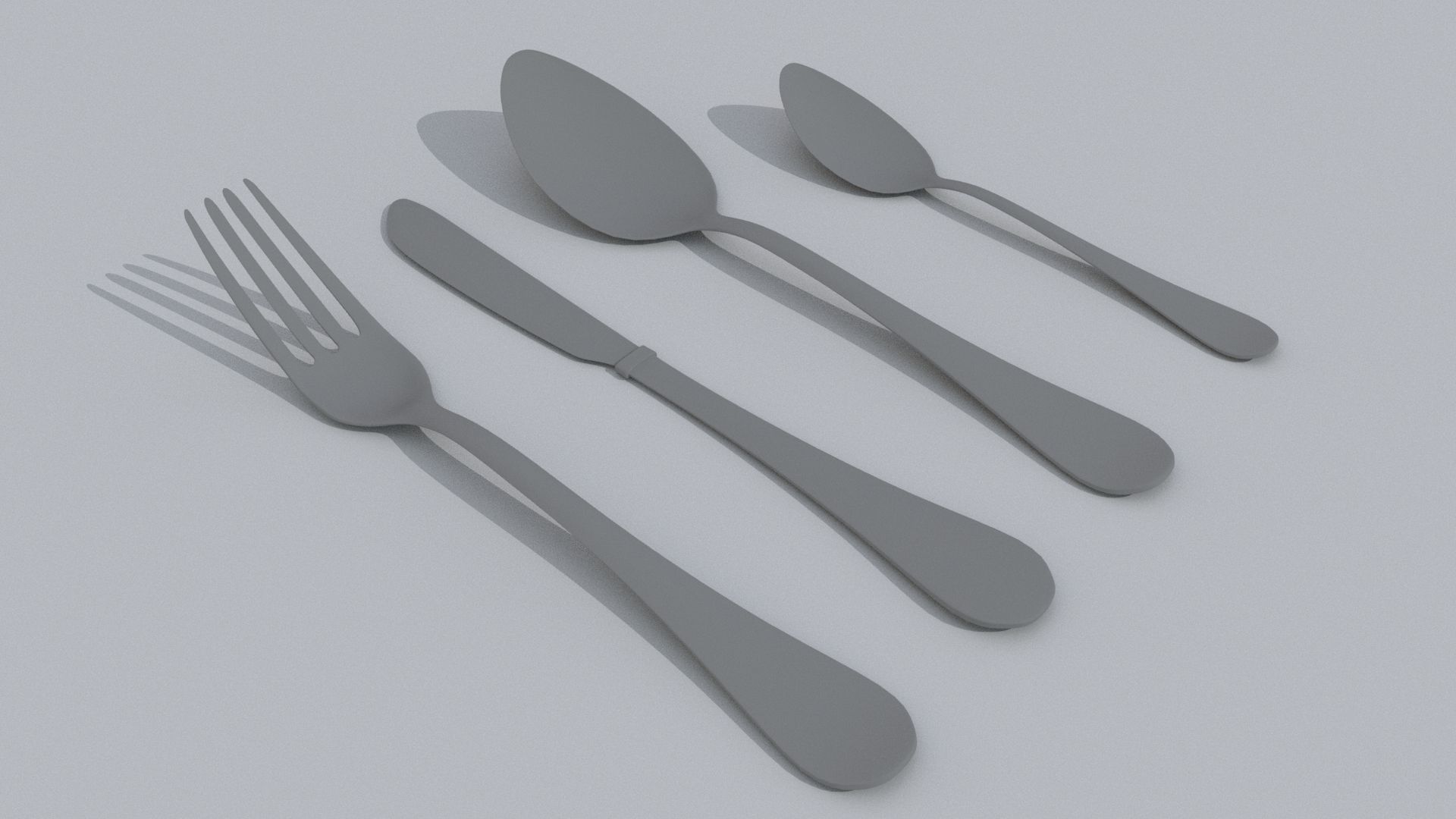 knife forks spoons free 3D model | CGTrader
