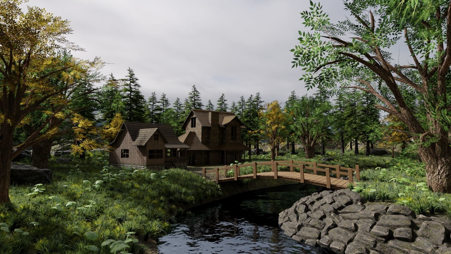 Houses Scene 3D model | CGTrader