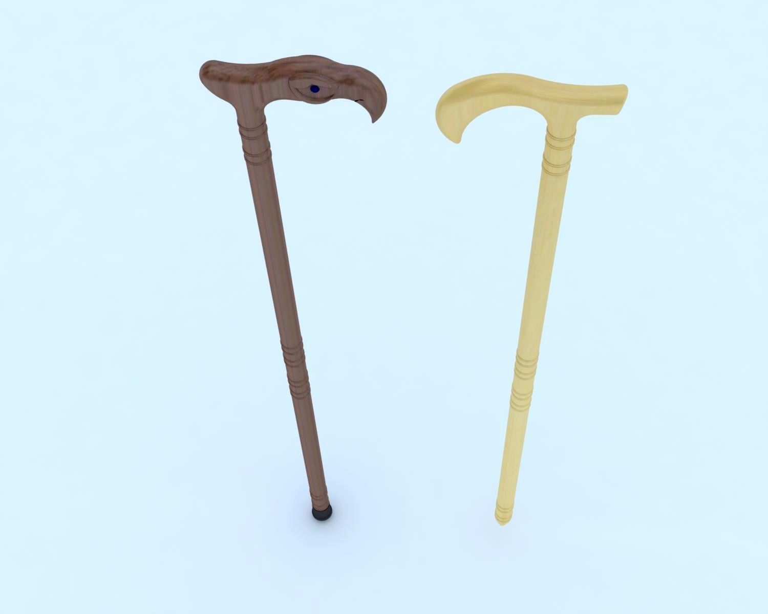 Cane-1 pair of wooden 3D model | CGTrader
