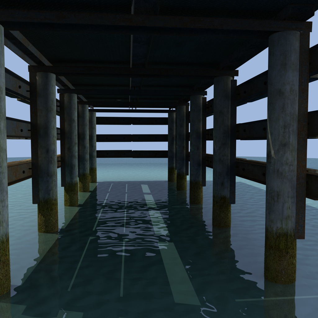 Old rusty pier 3D model | CGTrader