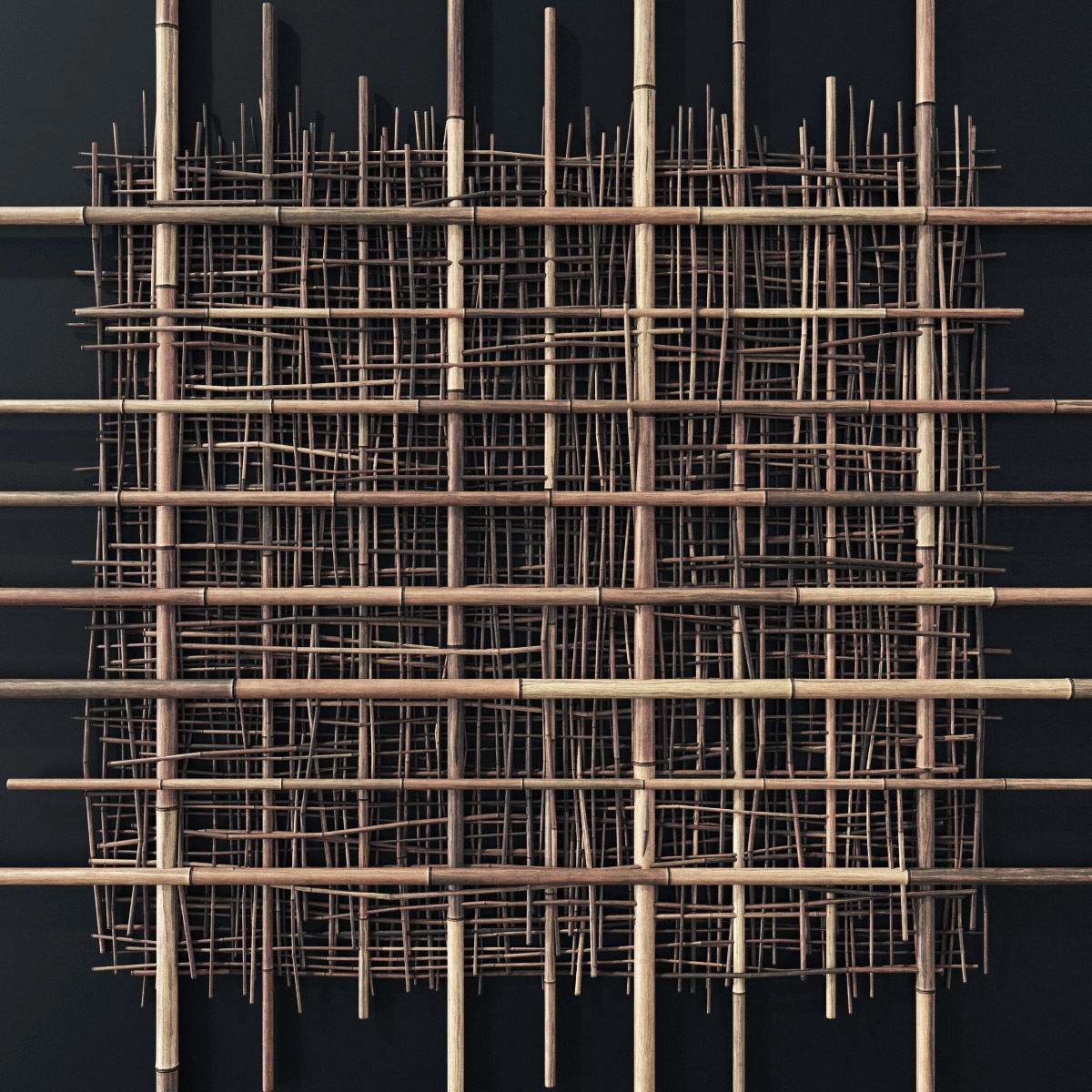 Ceiling bamboo branch cage decor n1 3D model | CGTrader