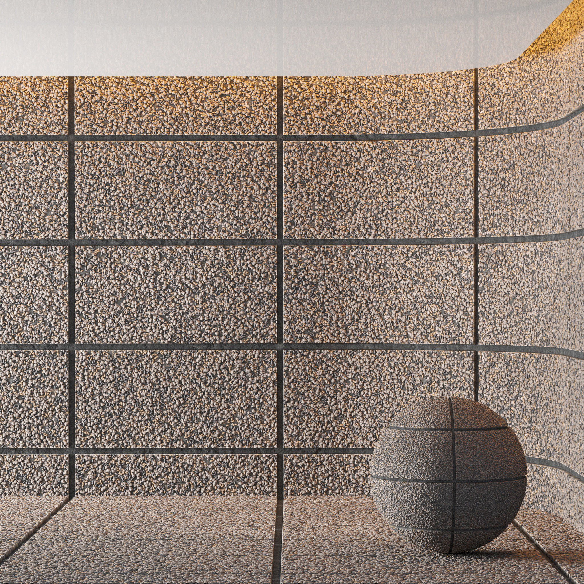 Texture Hemase Mat 03 - Exposed Aggregate Concrete - 3 Colors VR / AR ...