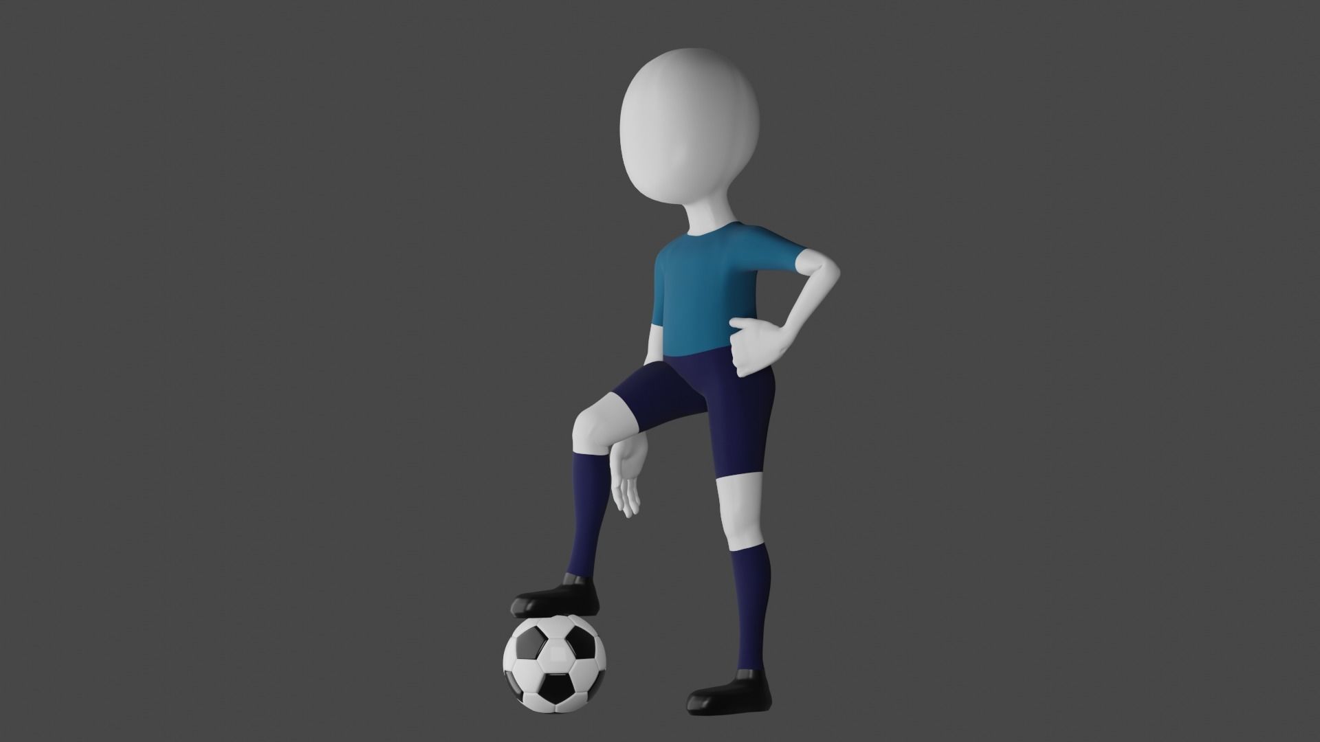 low poly character kicking soccer ball free VR / AR / low-poly 3D model ...