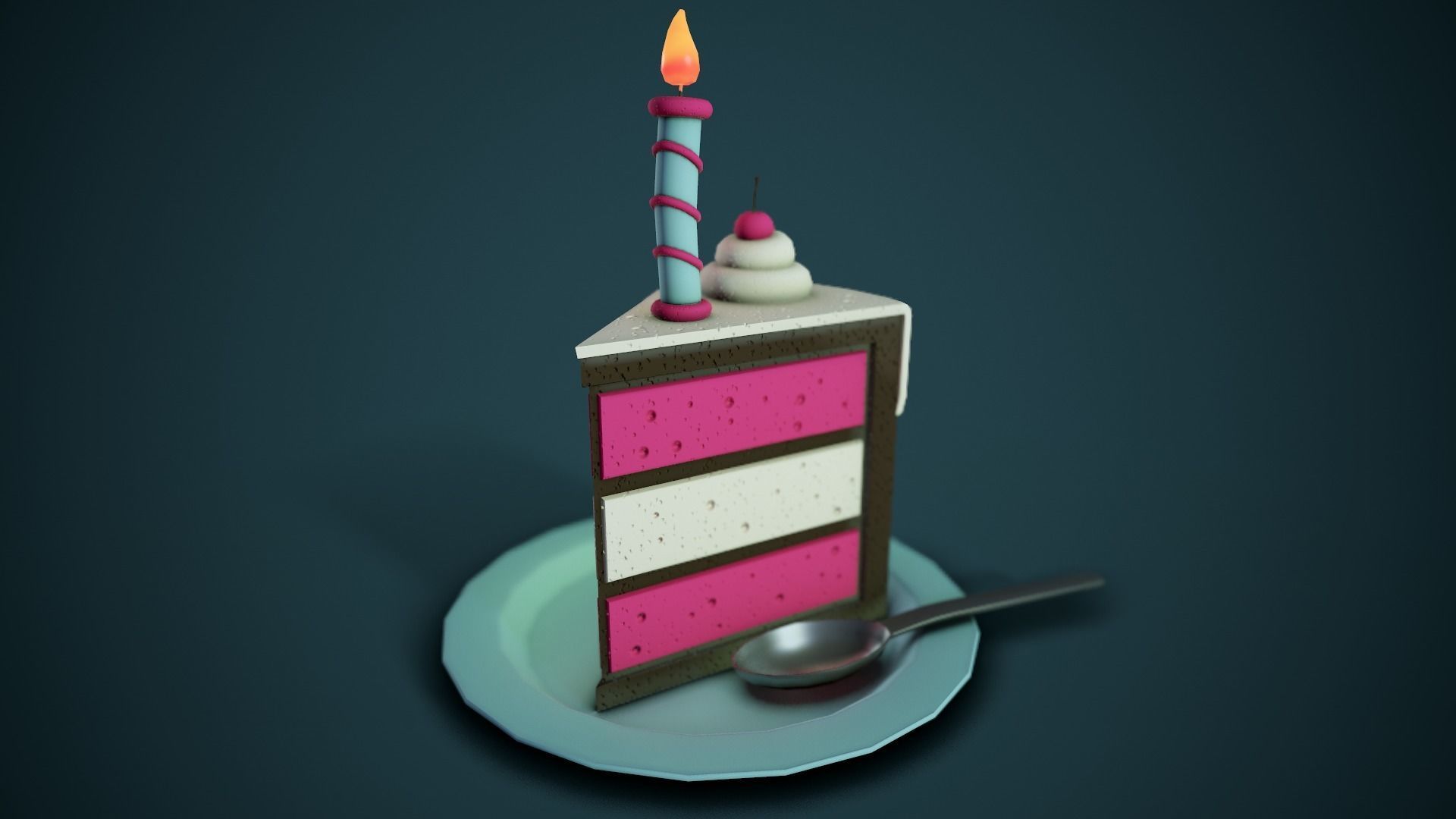 3D model Stylized Cake - Tutorial Included VR / AR / low-poly | CGTrader