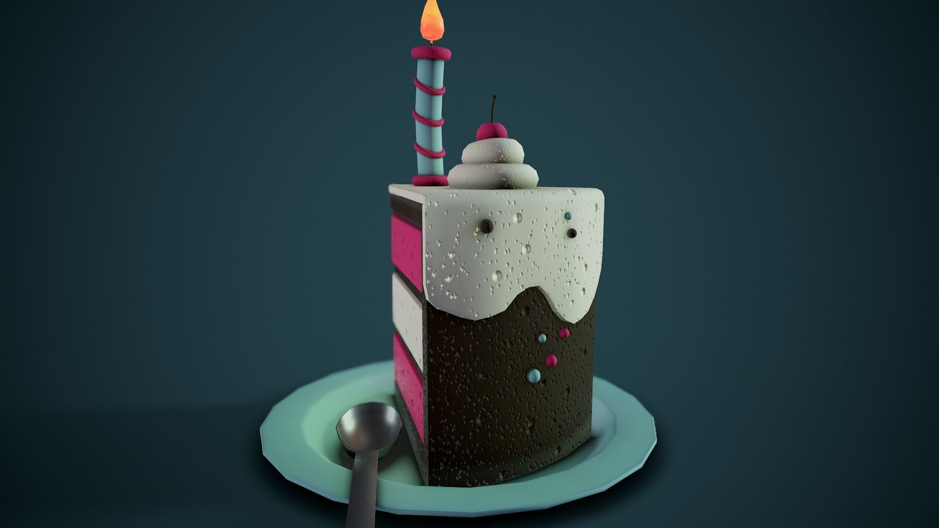 3D model Stylized Cake - Tutorial Included VR / AR / low-poly | CGTrader