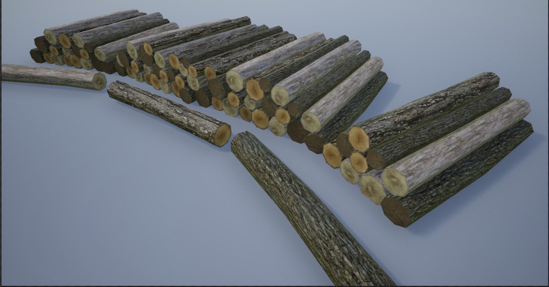 3D model Lowpoly Wood-Log and Log Piles VR / AR / low-poly | CGTrader