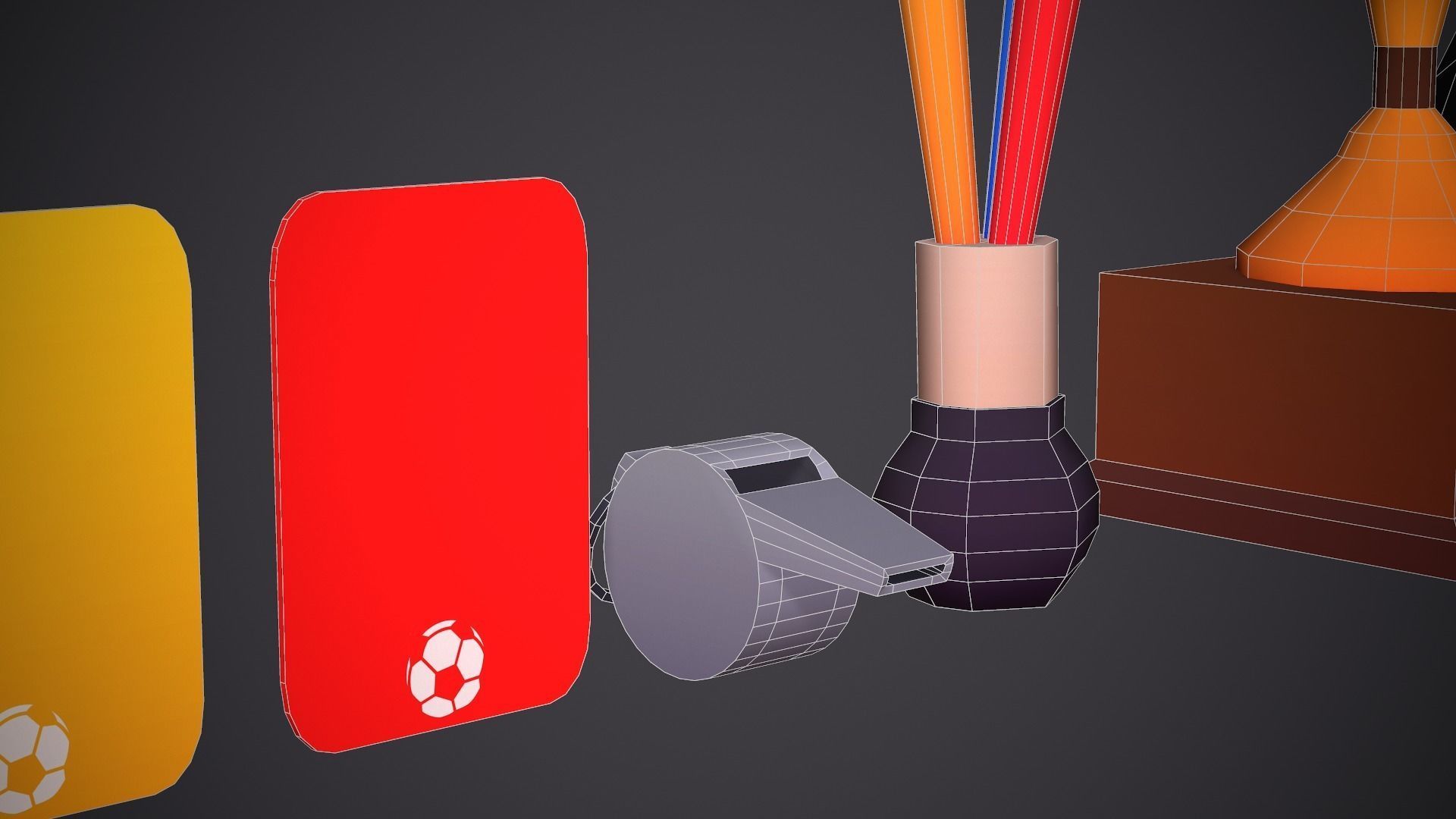 3D model Soccer Assets Cartoony Football Props VR / AR / low-poly ...