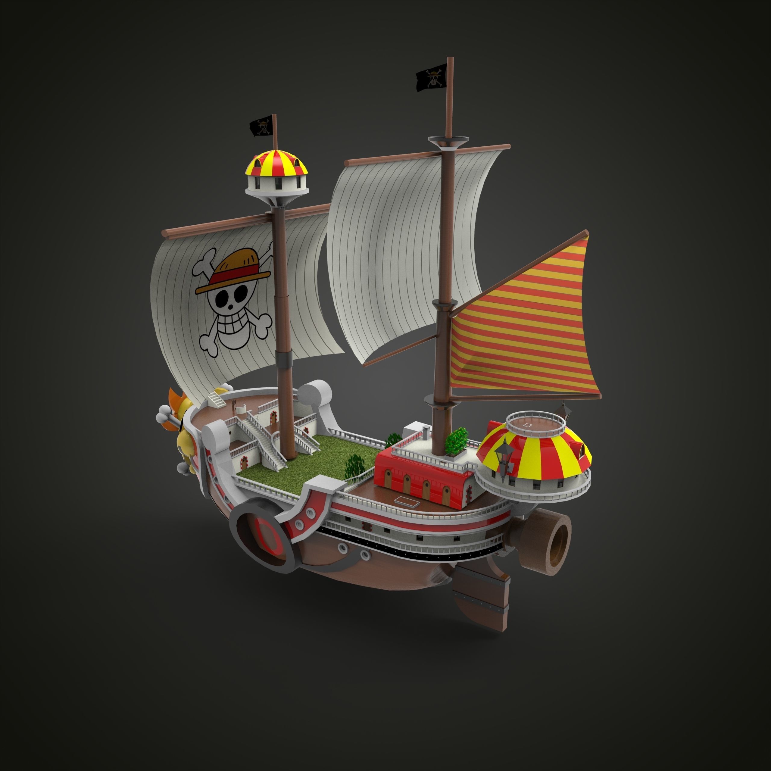 3D model One Piece Thousand Sunny Go Grand Ship VR / AR / low-poly ...