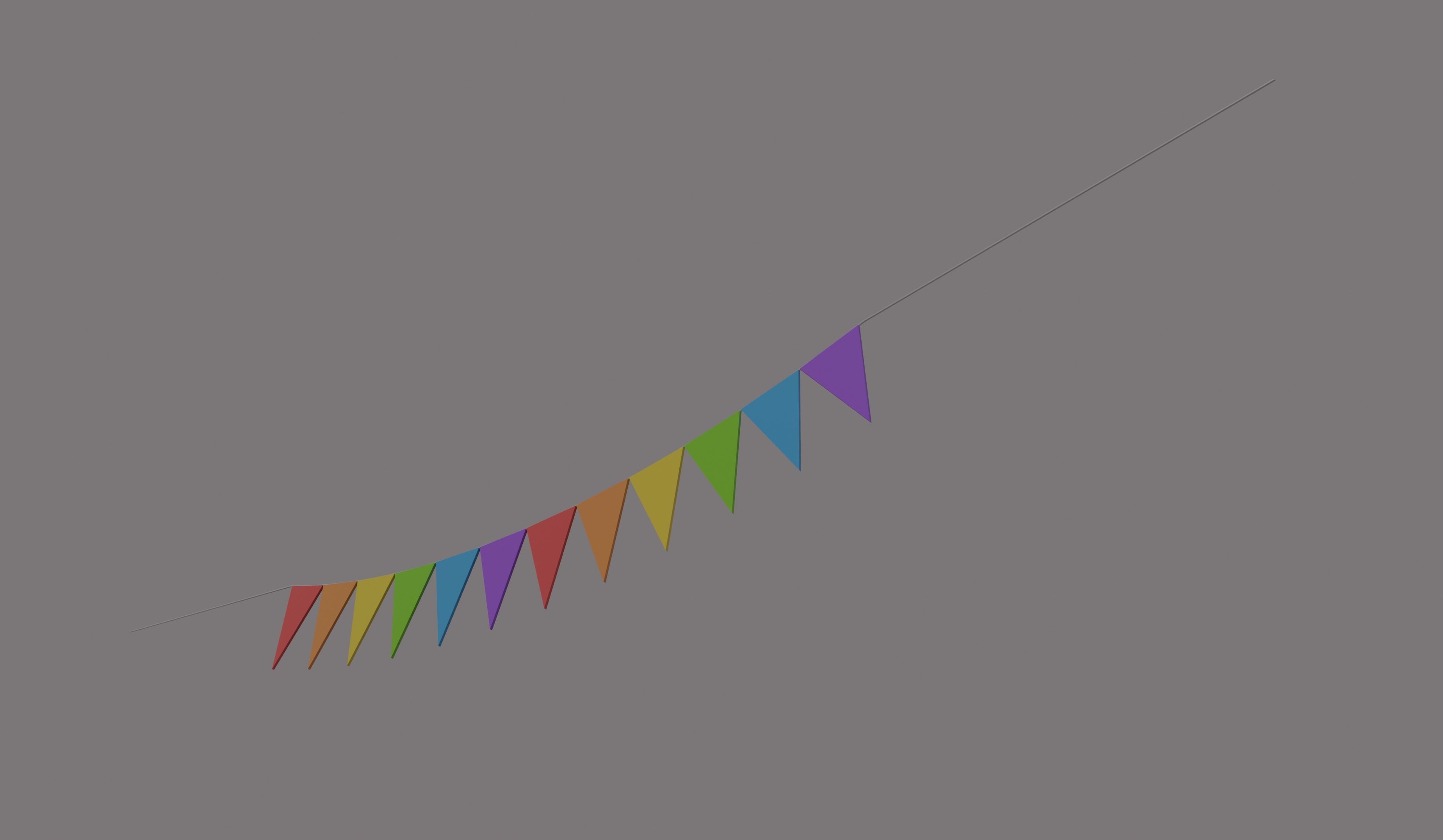 3D model Multi Color Pennant Banner VR / AR / low-poly | CGTrader