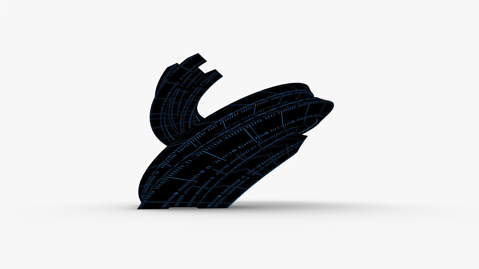 Curved building scifi windows 3D model | CGTrader