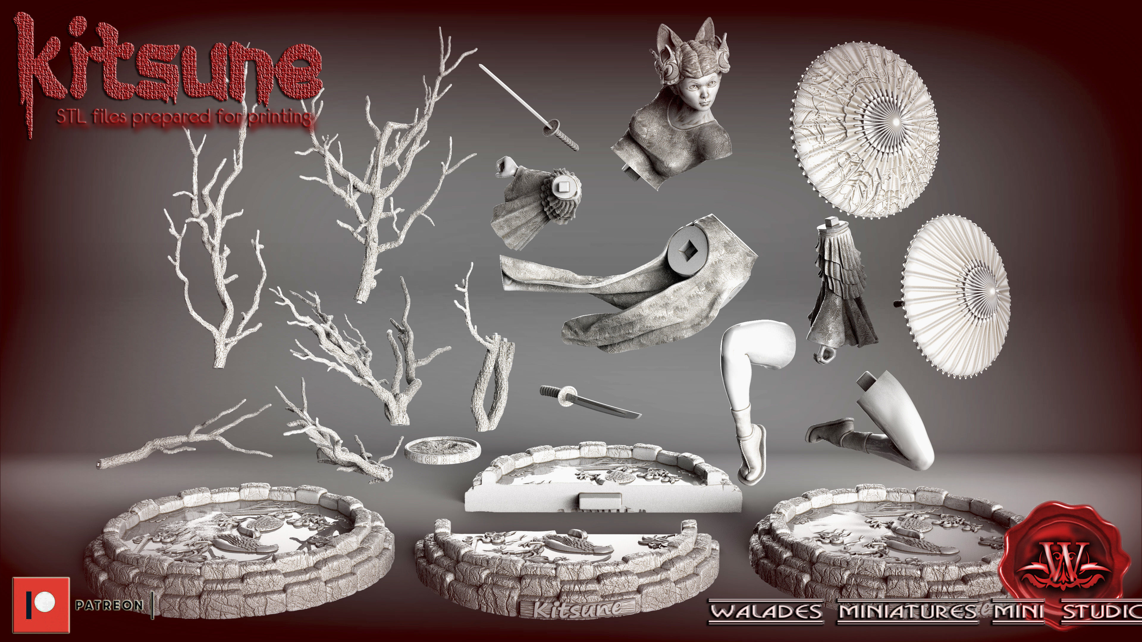 kitsune 3D model 3D printable | CGTrader