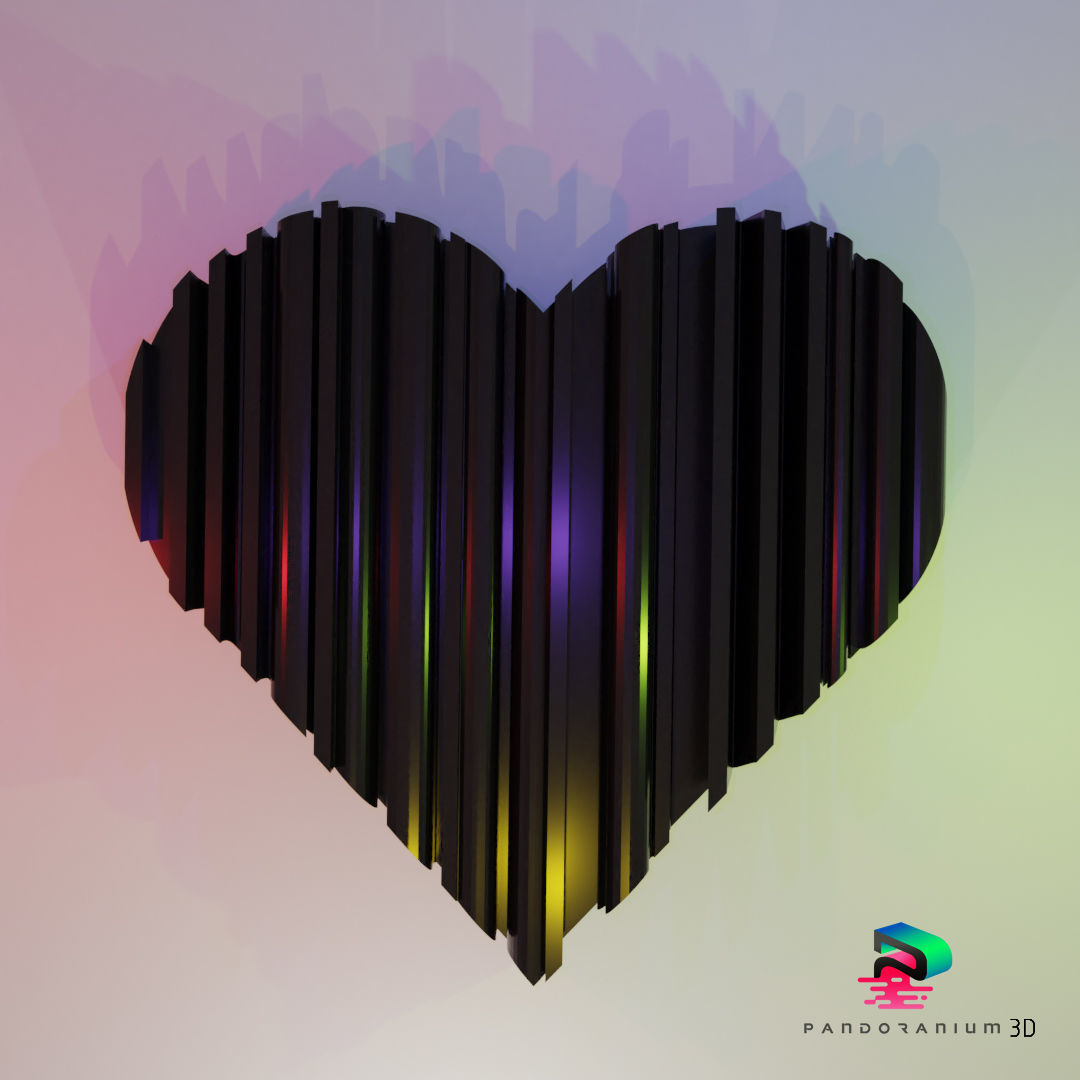 3D Word Shape of Hearts Husband and Wife 3D model 3D printable | CGTrader