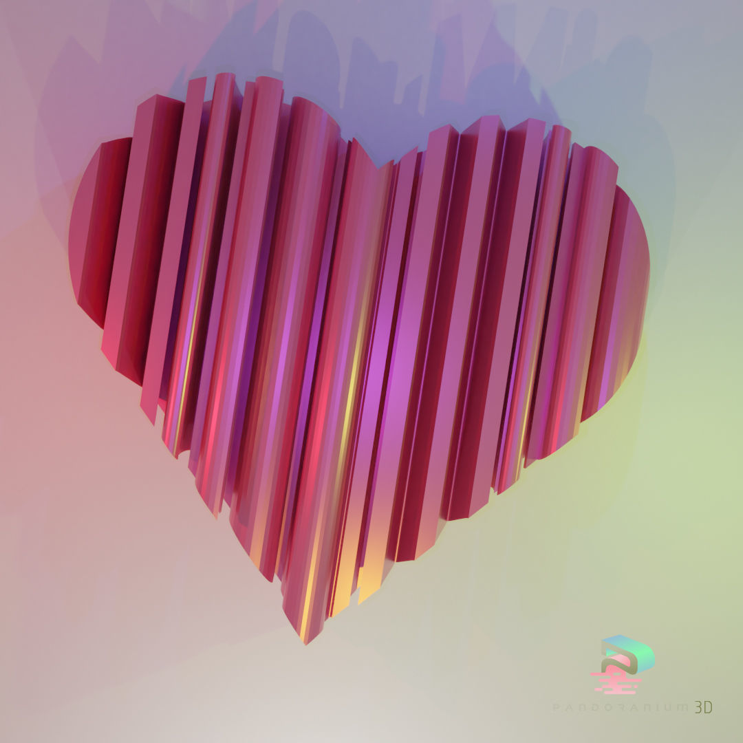 3D Word Shape of Hearts Wife and Wife 3D model 3D printable | CGTrader