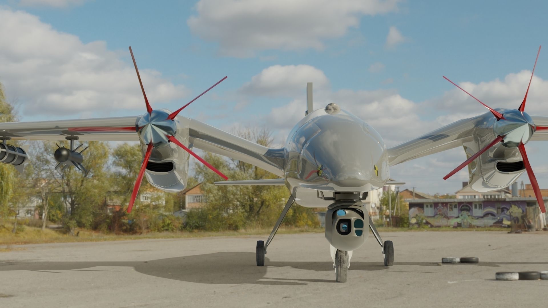 Akinci UAV Drone 3D model | CGTrader