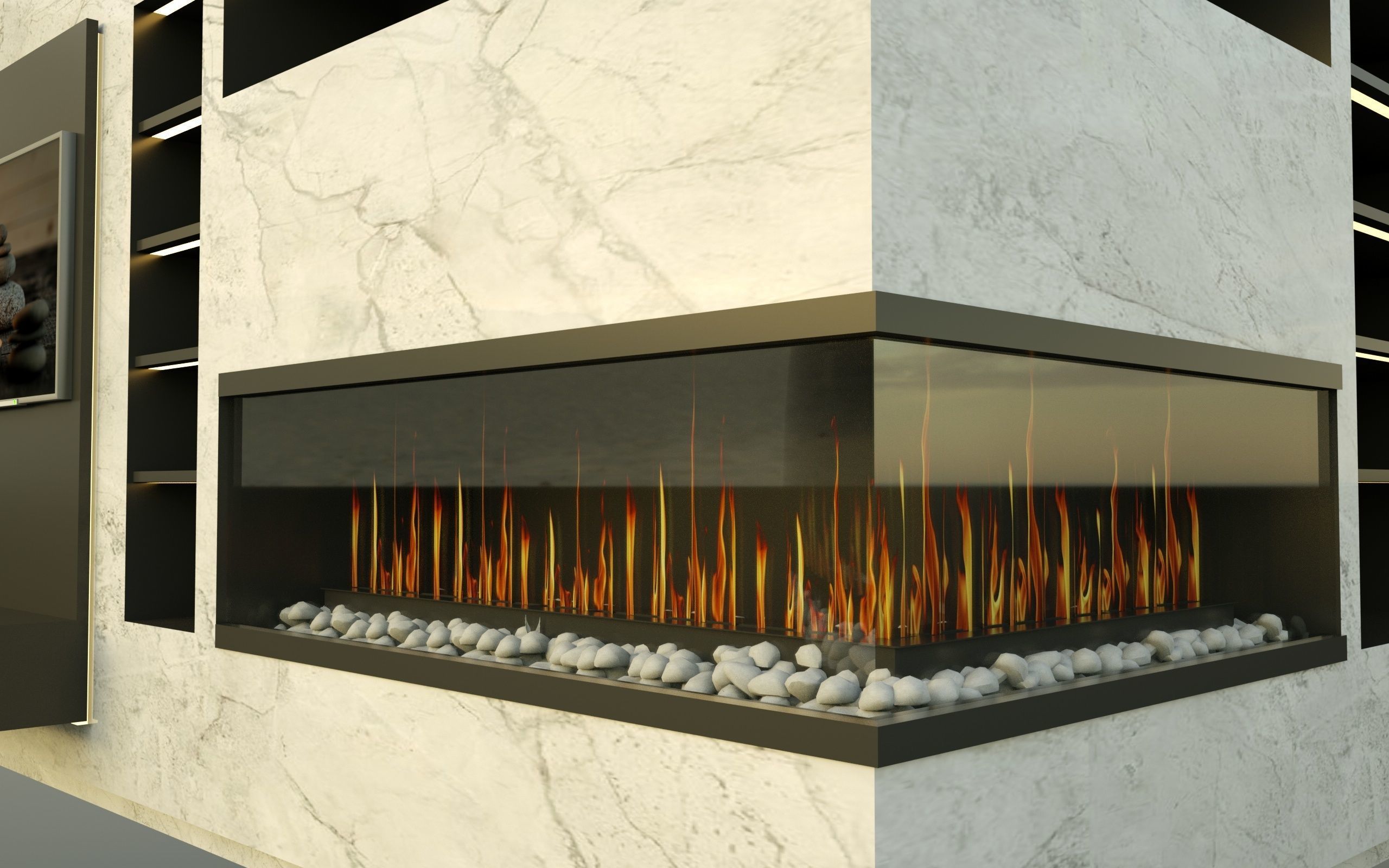 TV unit and fireplace 3d model free 3D model | CGTrader